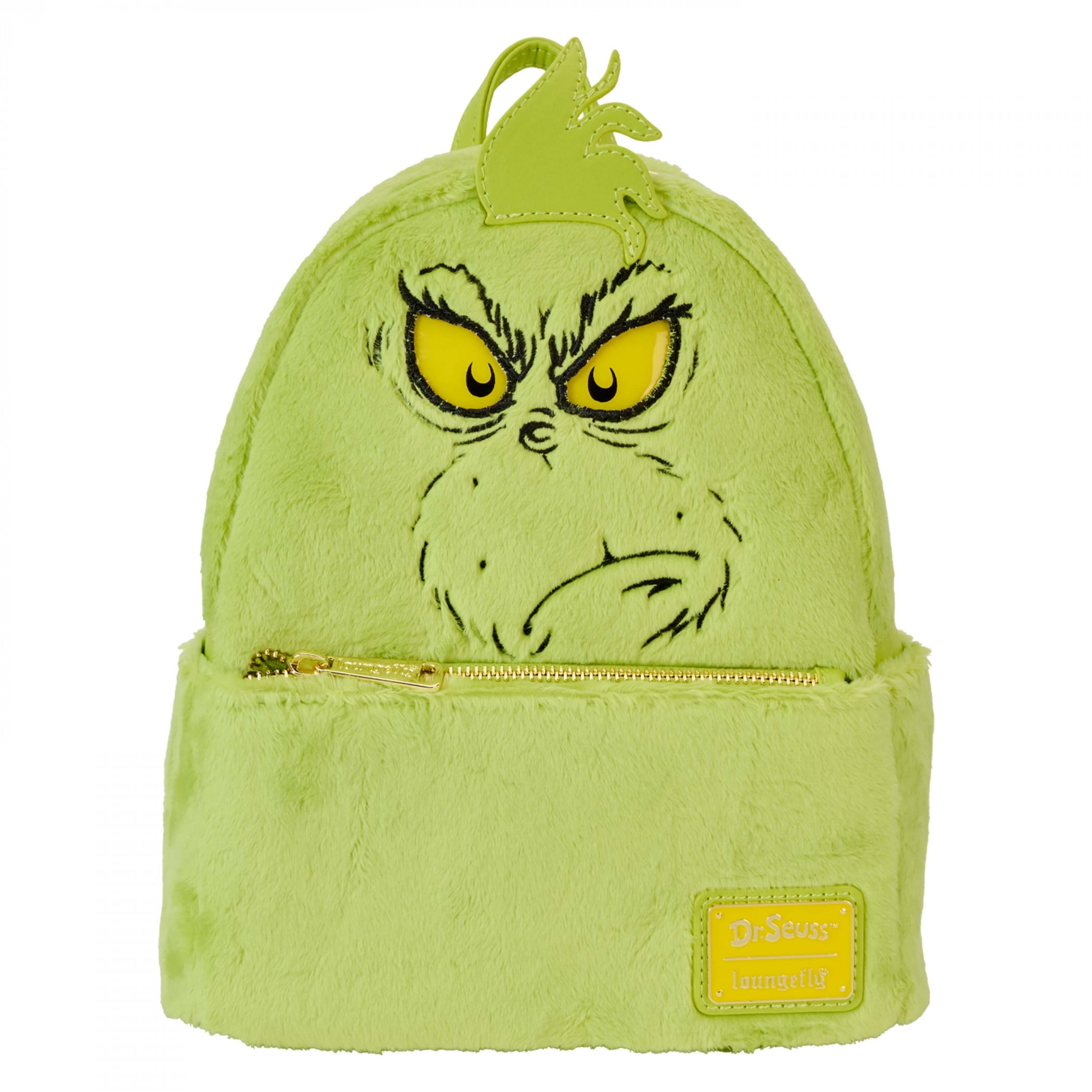 Dr. Suess Plush Grinch Light Up Cosplay Mini Backpack that Glows ...
