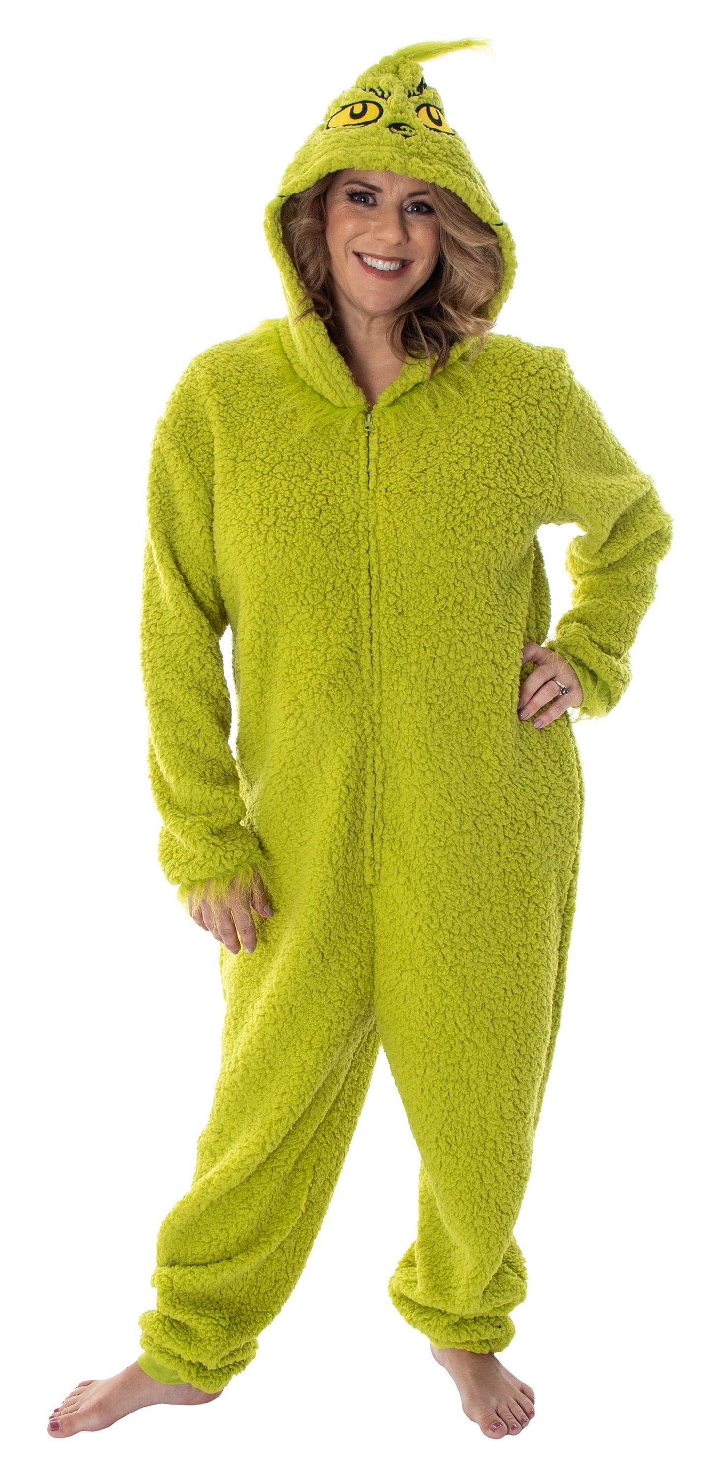 Dr. Seuss Grinch Family Costume Pajama Fleece Onesie Outfit, Unisex ...