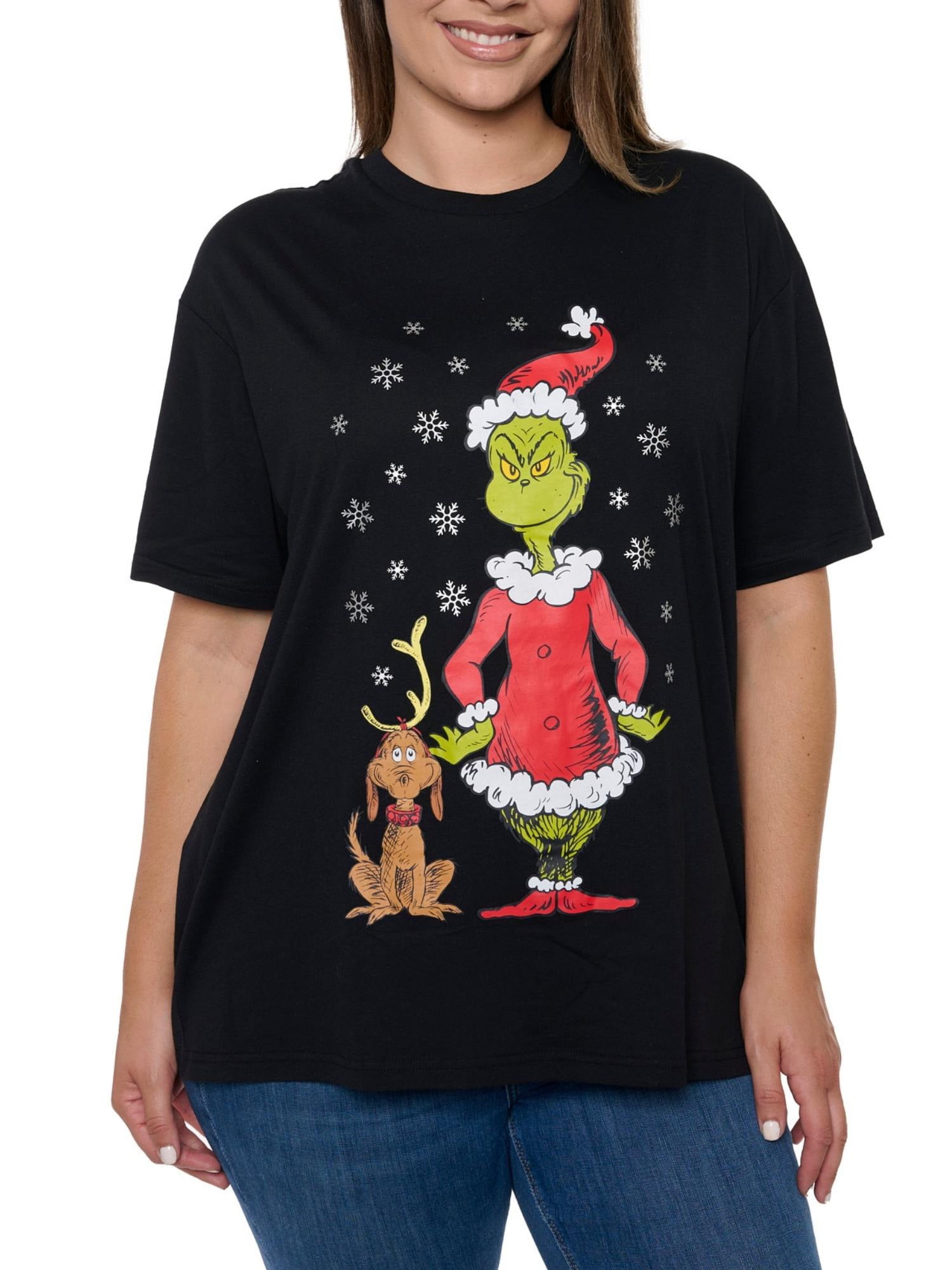 Dr. Seuss The Grinch & Max T-Shirt Women's Plus Size Christmas ...