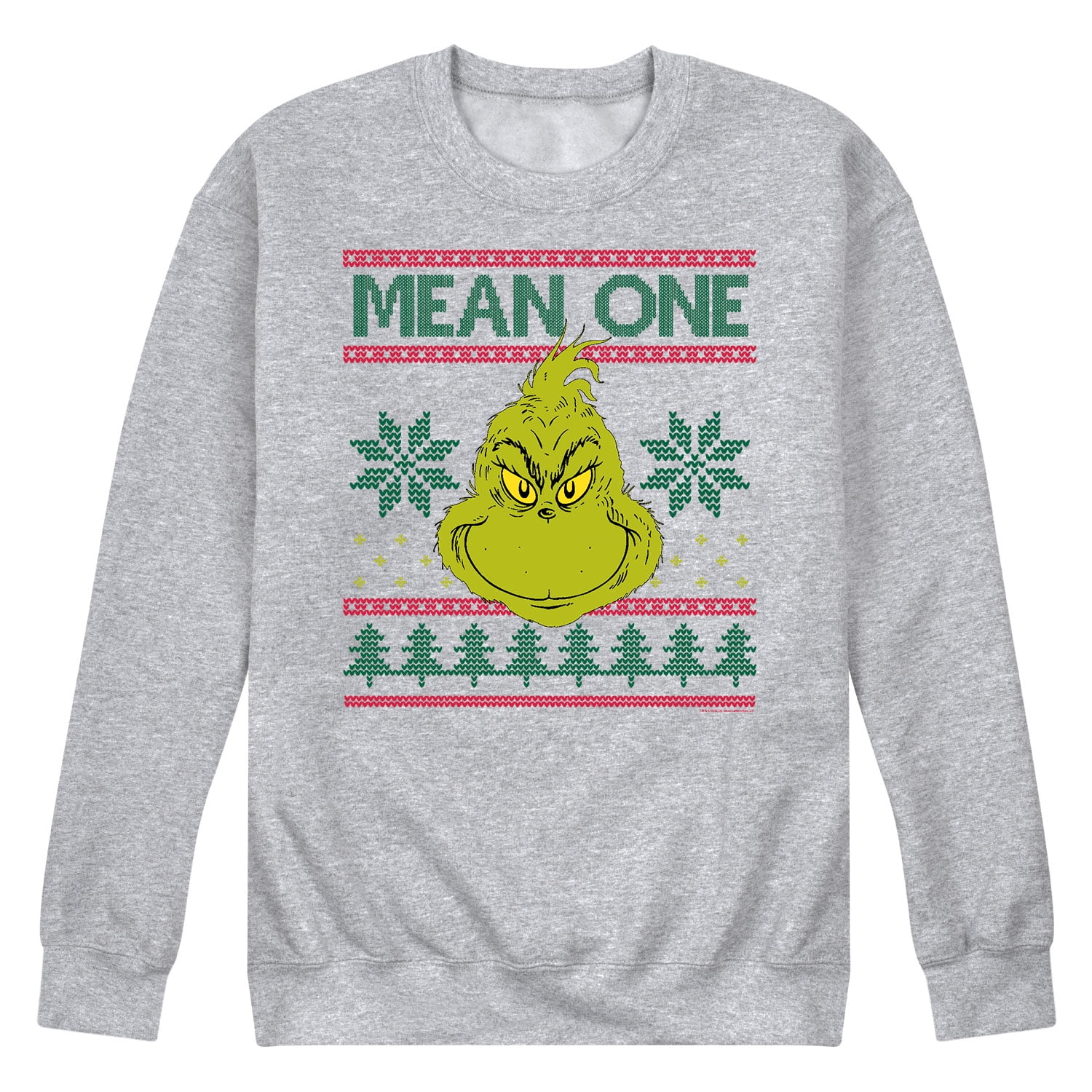 Dr. Seuss - The Grinch - Men's Crew Neck Fleece Pullover - Walmart.com