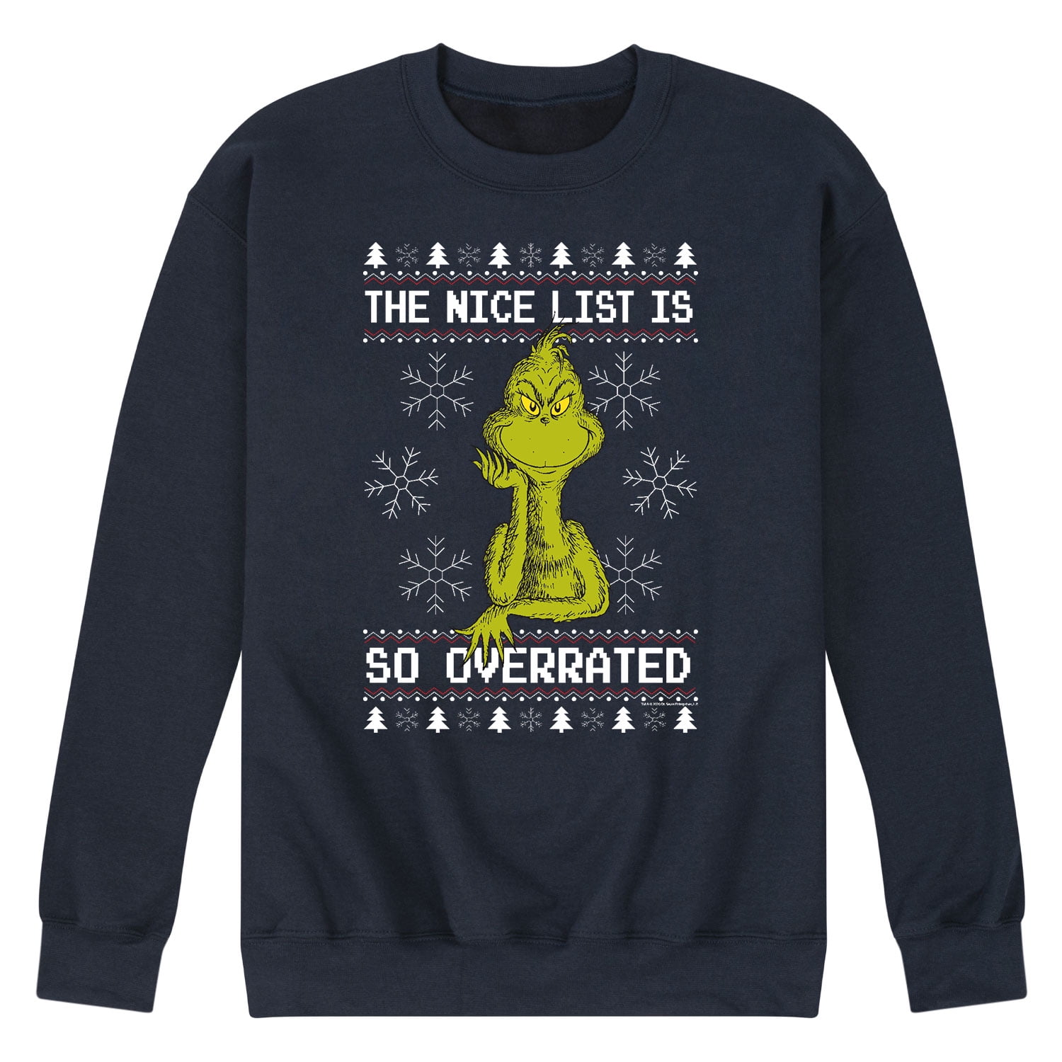 Dr. Seuss - The Grinch - Men's Crew Neck Fleece Pullover - Walmart.com
