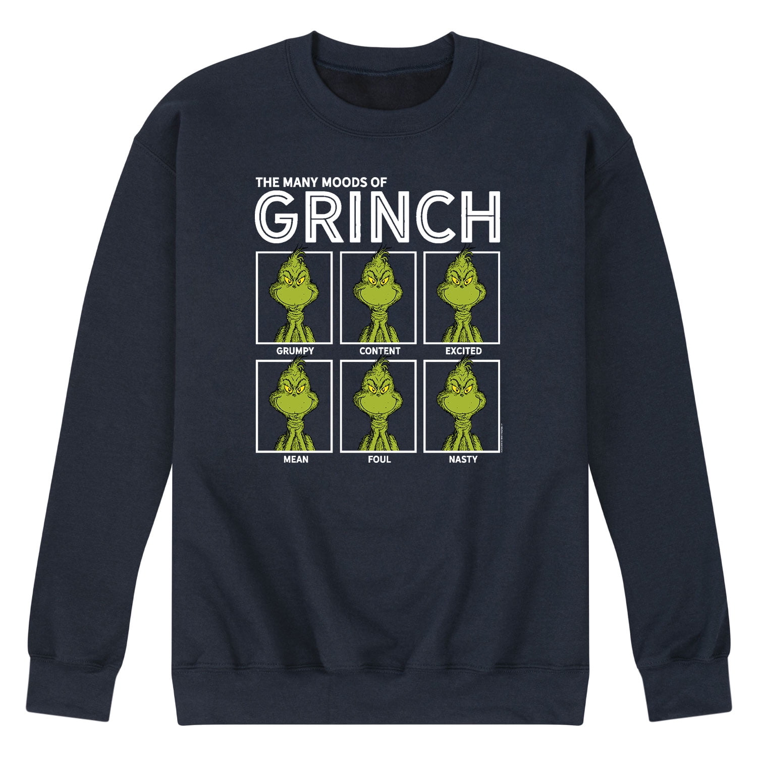 Dr. Seuss - The Grinch - Men's Crew Neck Fleece Pullover - Walmart.com