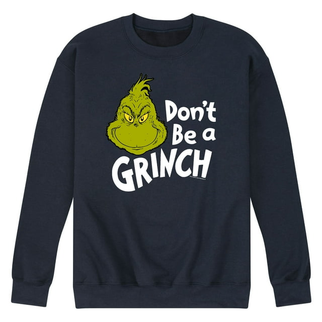 Dr. Seuss - The Grinch - Men's Crew Neck Fleece Pullover - Walmart.com
