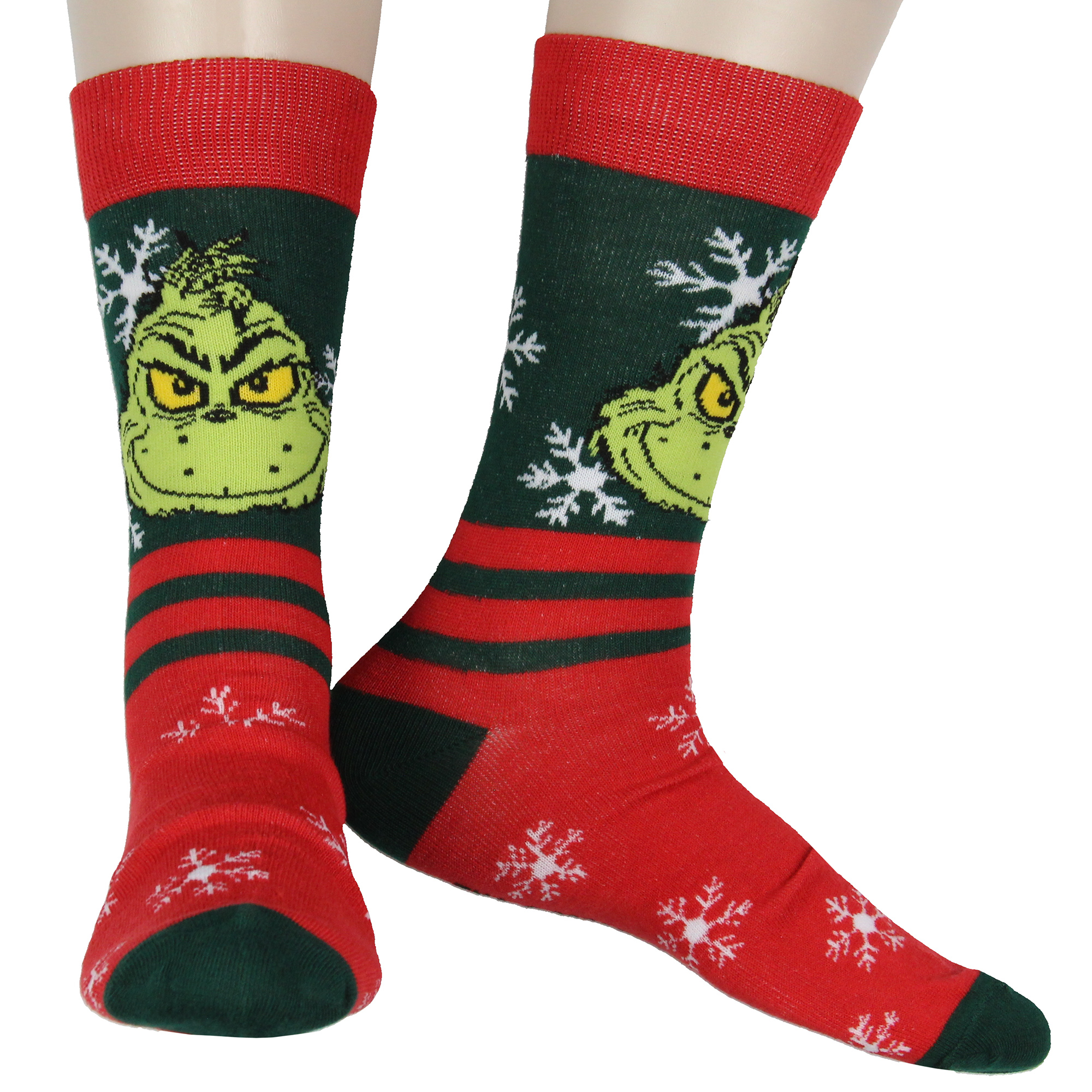 Dr. Seuss The Grinch Men‚Äôs Grinch Snowflake Socks Fits Shoe Size 8-12 ...