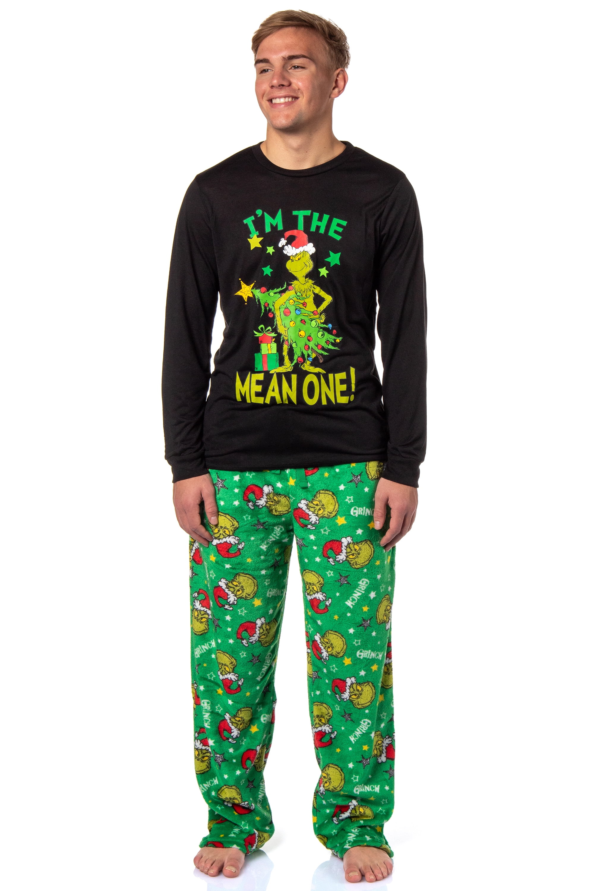 Dr. Seuss The Grinch Men's I'm The Mean One Adult Lounge Pajama Sleep ...