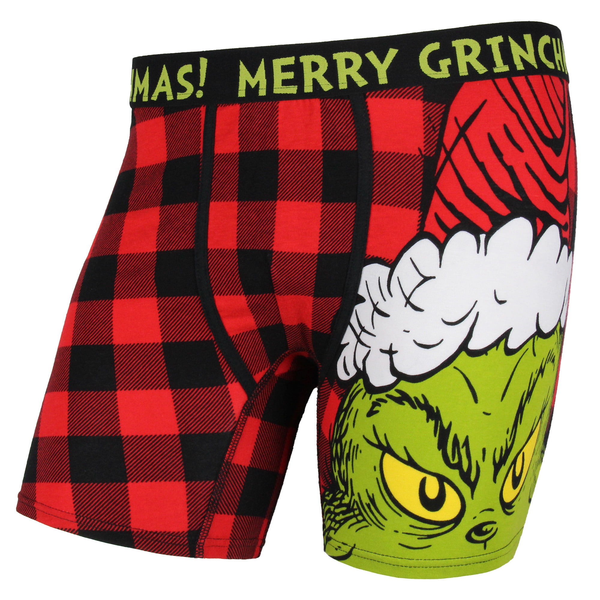 Dr. Seuss The Grinch Men's Merry Grinchmas Santa Grinch Holiday Novelty ...