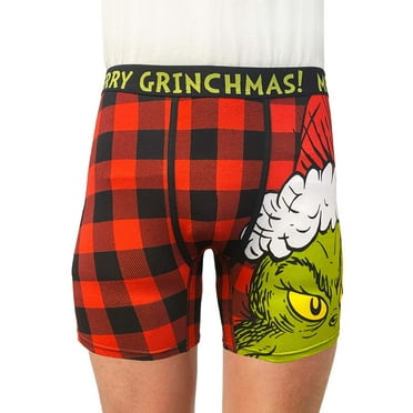 Dr. Seuss The Grinch Men's Merry Grinchmas Santa Grinch Holiday Novelty ...