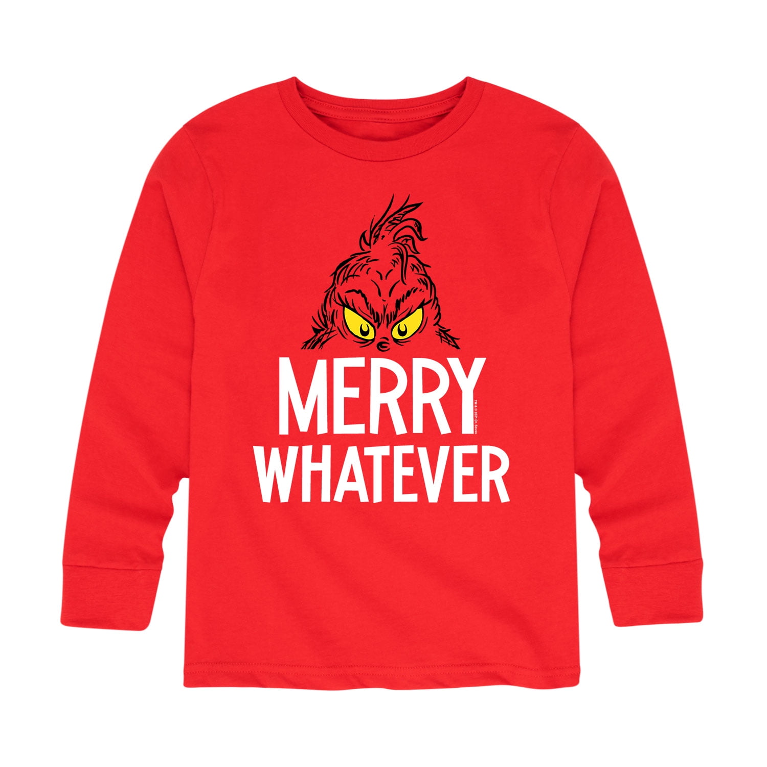 Dr. Seuss - The Grinch Merry Whatever - Toddler And Youth Long Sleeve Graphic T-Shirt - Walmart.com