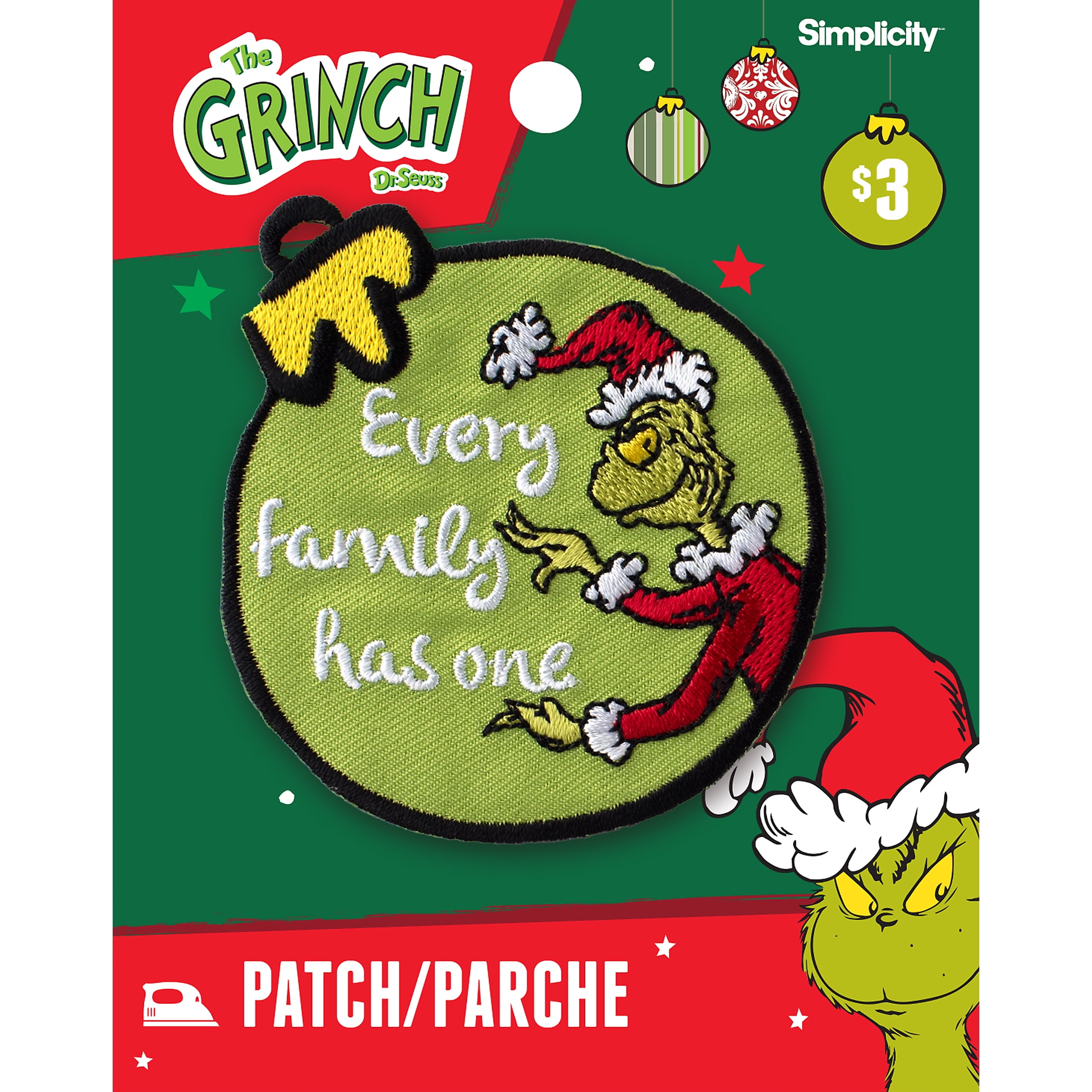 Dr. Seuss The Grinch Side Eye Applique by Simplicity, Christmas, Iron ...