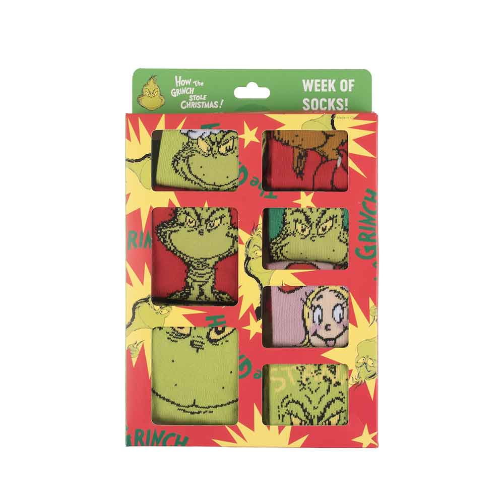 Dr. Seuss The Grinch Week of Socks Youth 7-Pack Set - Walmart.com