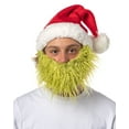 Seven Times Six Dr. Seuss Grinch Bearded Santa Hat, Red Knitted Beanie ...