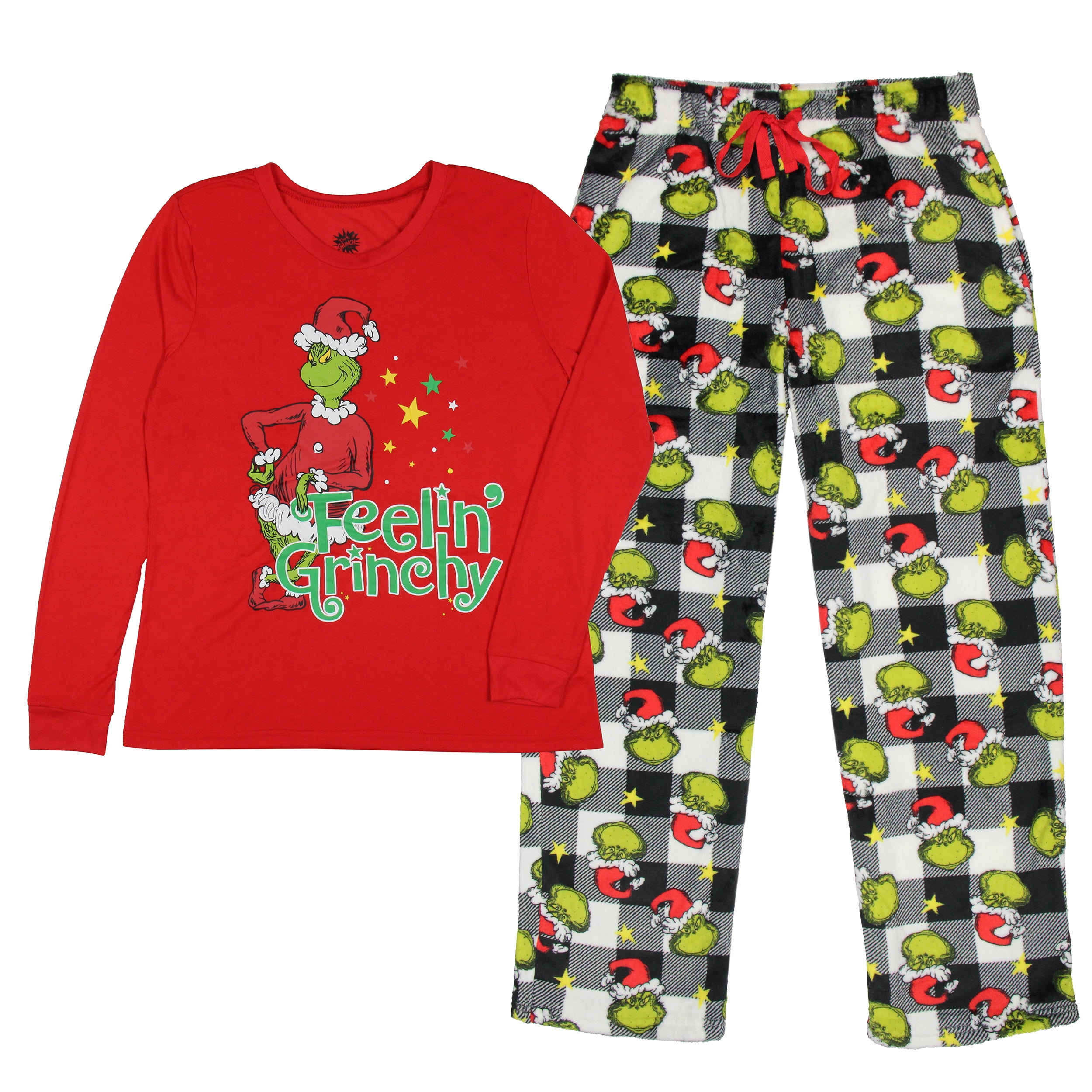 Dr Seuss The Grinch Woman's Feelin Grinchy Holiday Fleece Pajama Pants ...