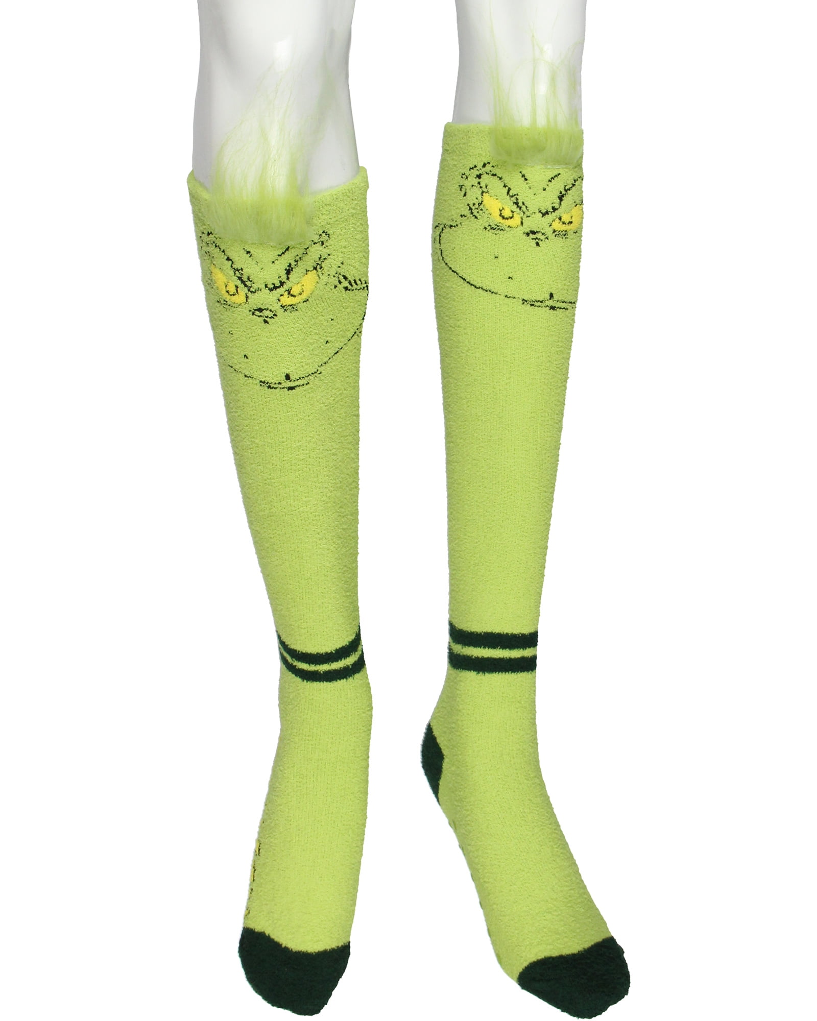Dr Seuss The Grinch Women's Christmas Plush Grinch Face Knee-High ...