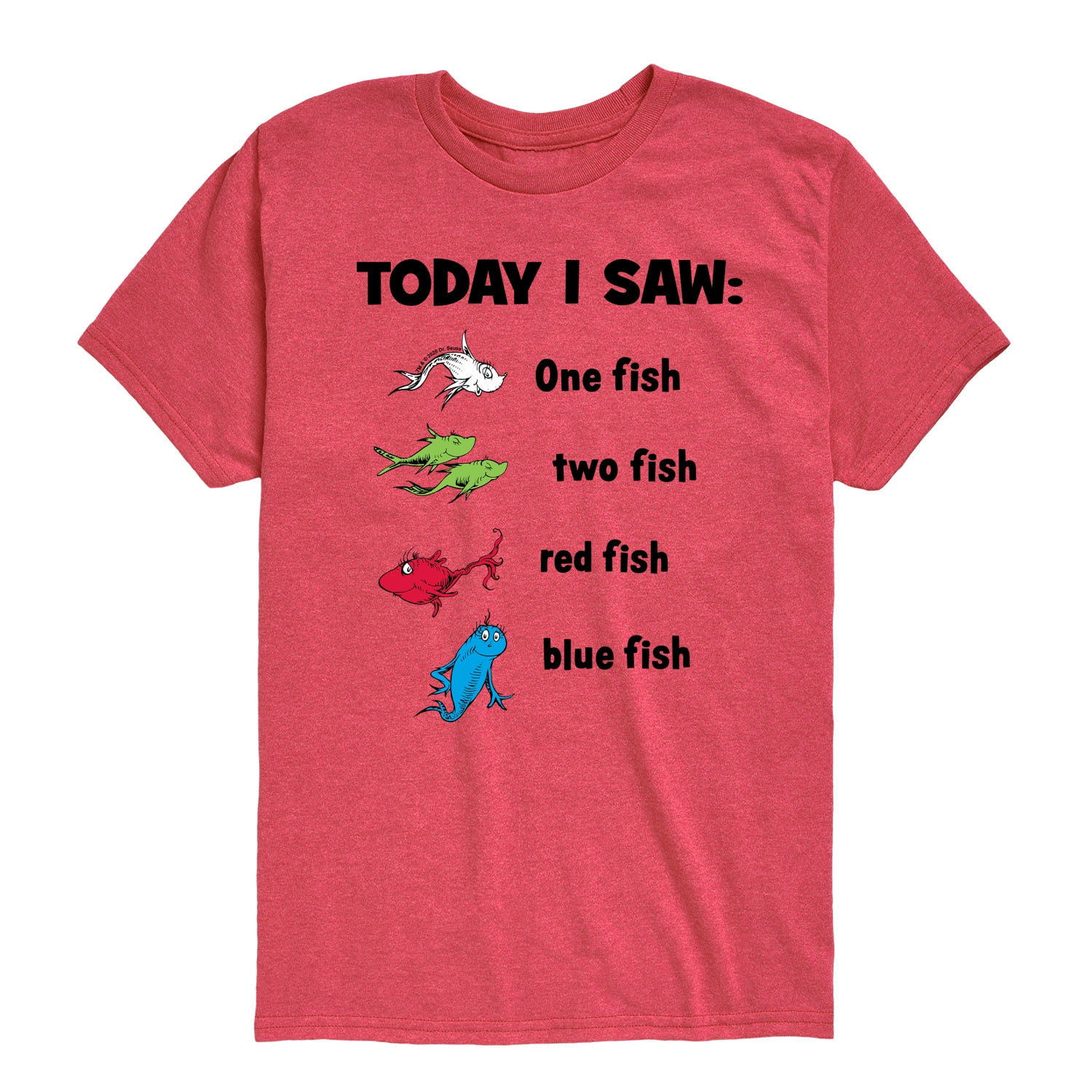 Dr. Seuss - Today Saw One Fish - Youth Short Sleeve Graphic T-Shirt ...