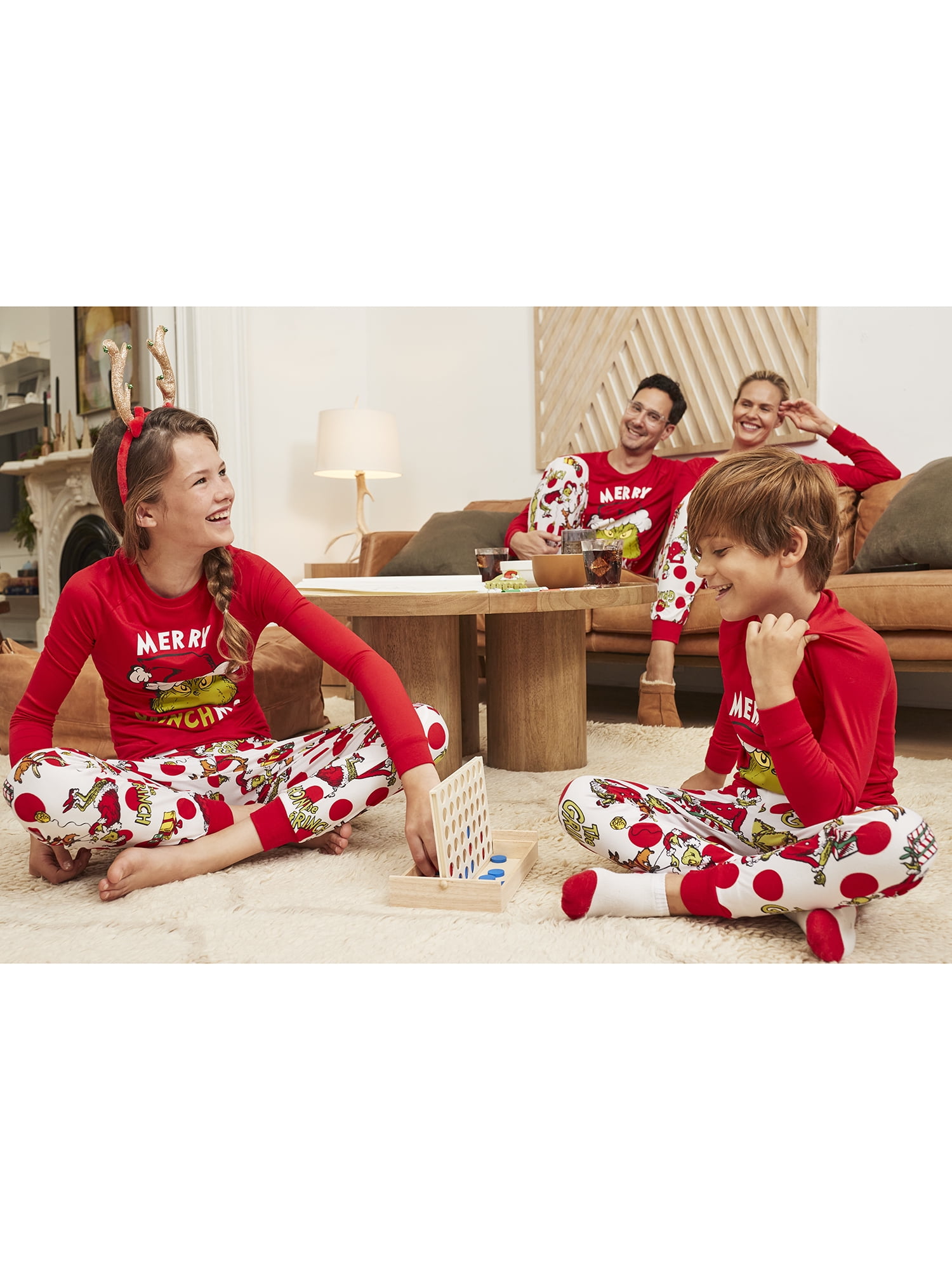 Dr. Seuss Grinch Unisex Kids' Christmas Pajamas Set, 2-Piece, Toddler to Youth Sizes 6-12 ...