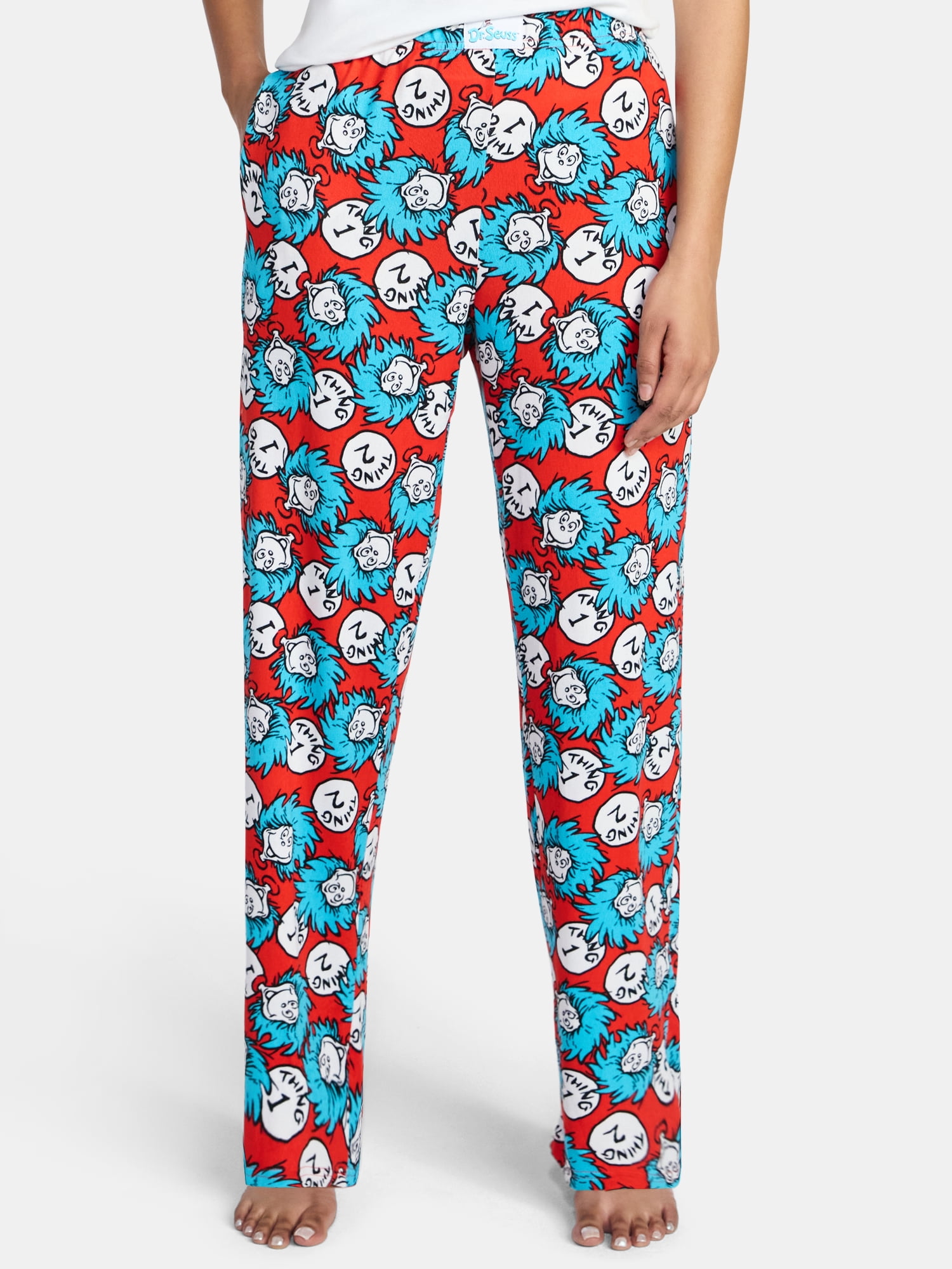 Dr. Seuss Women's Cat in the Hat Thing One Thing Two Hacci Knit Wide ...