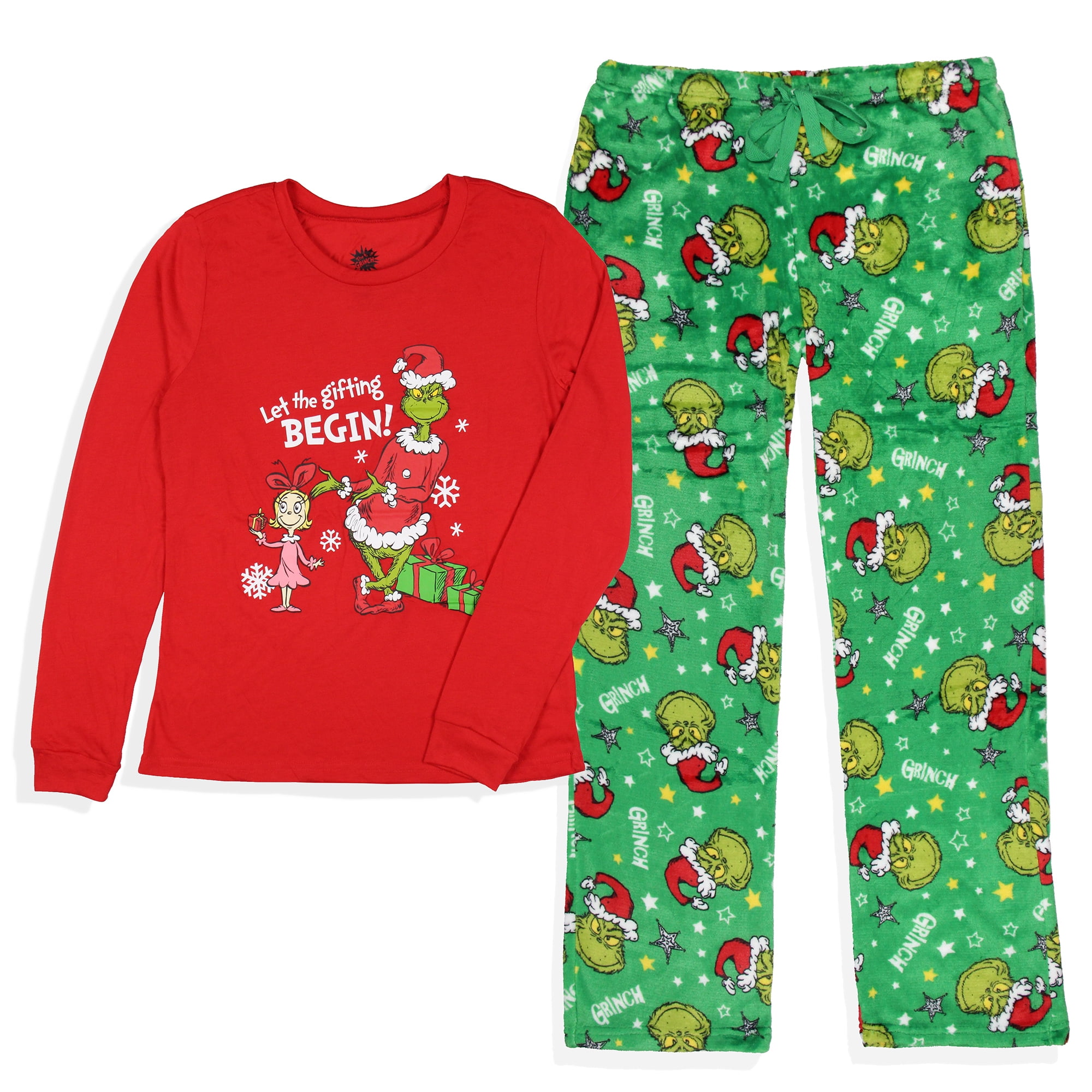 Dr. Seuss Women's The Grinch Let The Gifting Begin Junior's Lounge ...