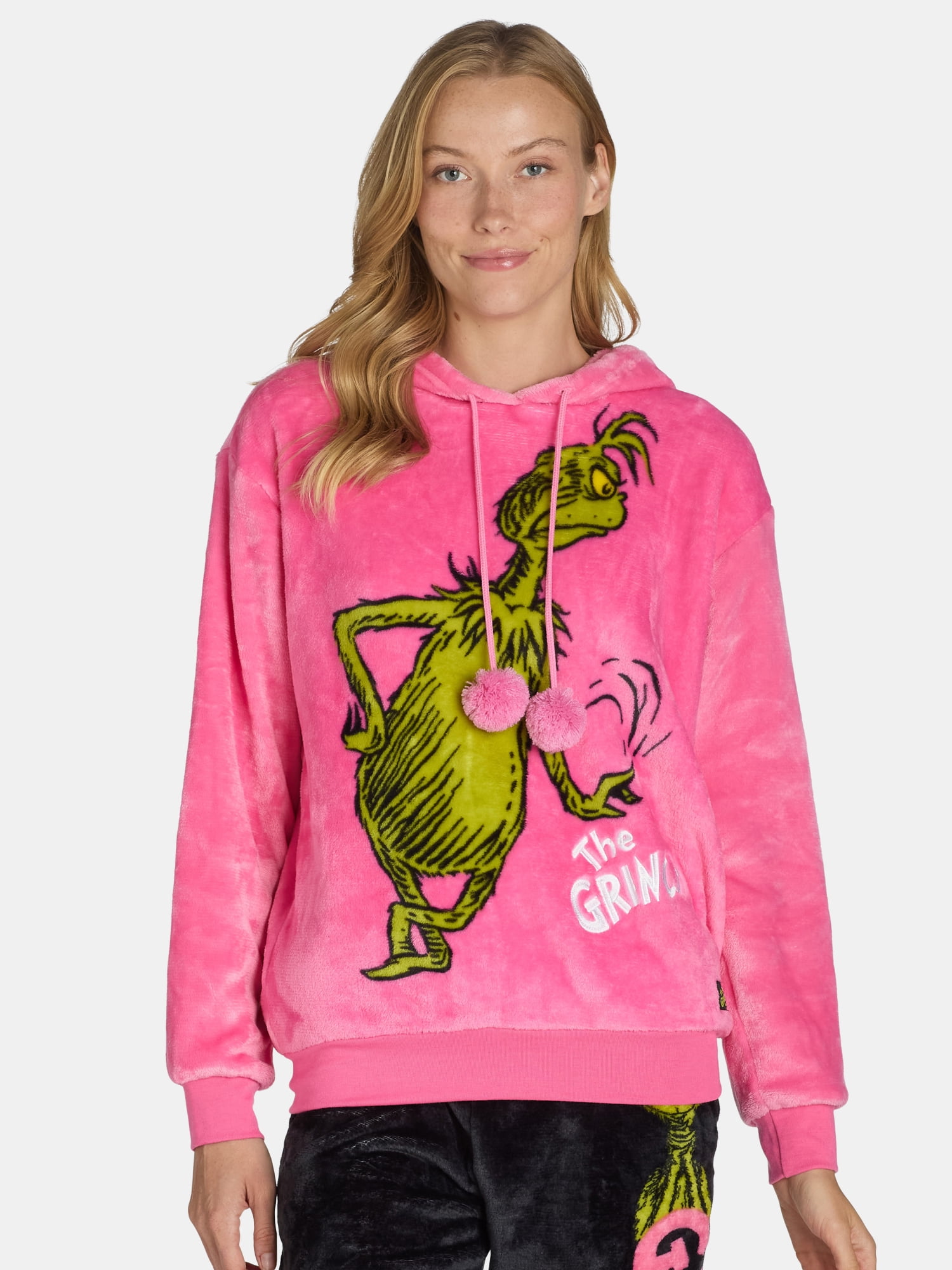 Dr. Seuss Women’s The Grinch Plush Graphic Hoodie, Sizes XXS-XXL ...