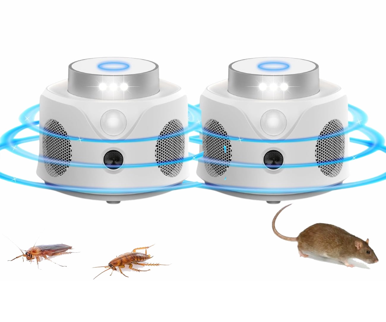 Dr.Shark 360° Smart Ultrasonic Mouse Repellent, 2pc, Smart Detection, 4 ...