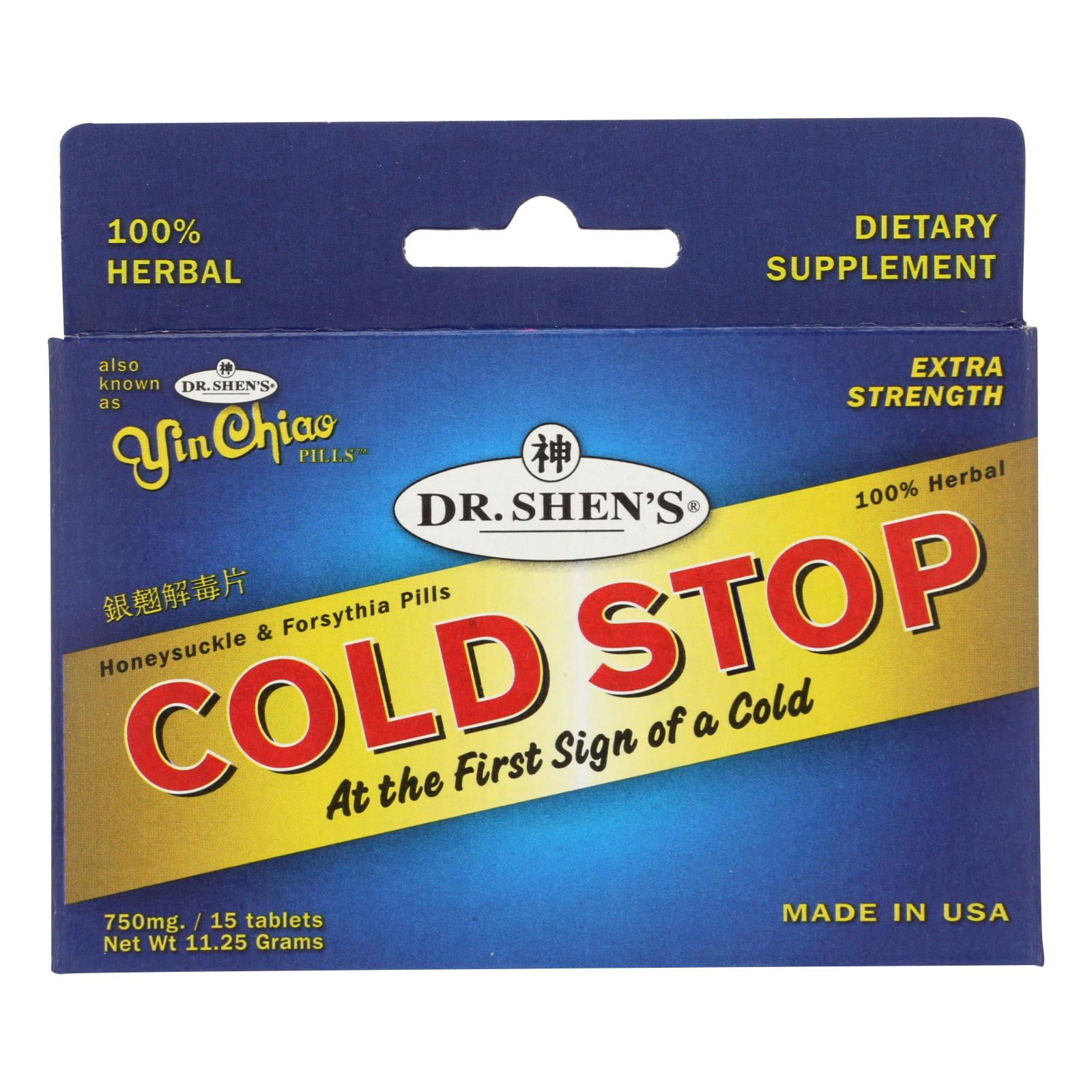 Dr. Shen's Yin Chiao Coldstop Cold or Flu - 15 Tablets - Walmart ...