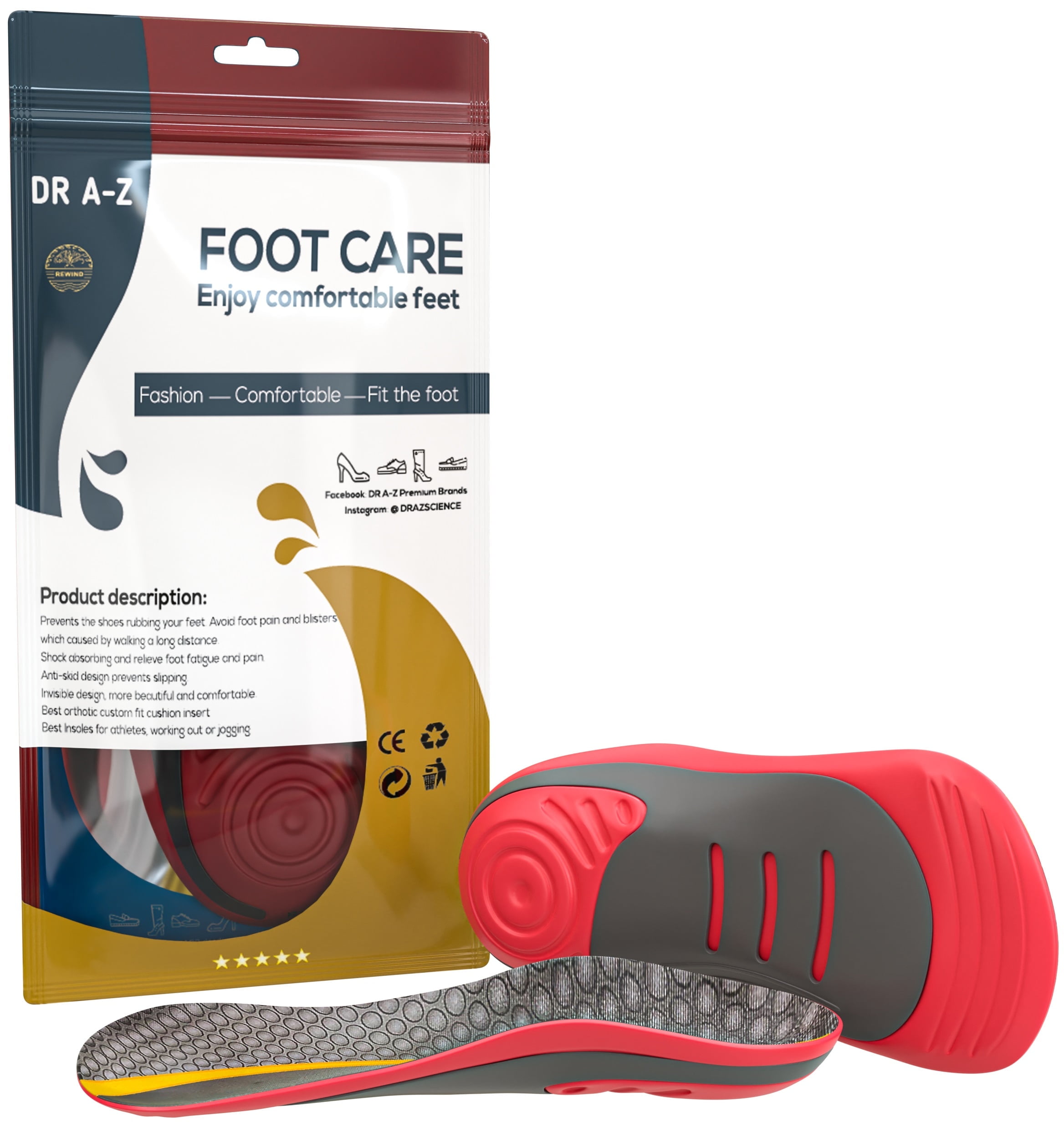 Dr Shoe Insoles , Orthotic PU Memory Foam Comfort Insertt Providing ...