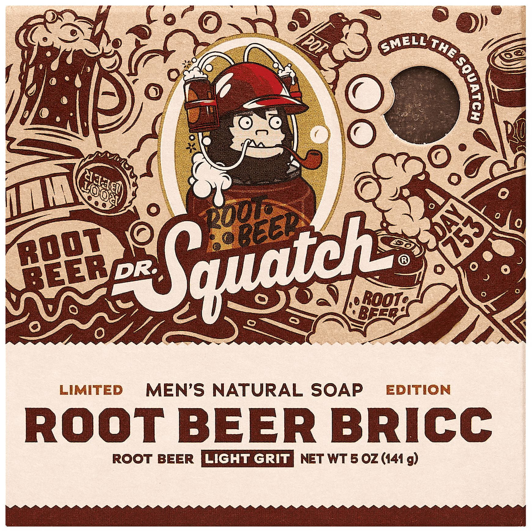 Dr. Squatch All Natural Bar Soap for Men, Light Grit, Root Beer Bricc, 5 oz - Walmart.com