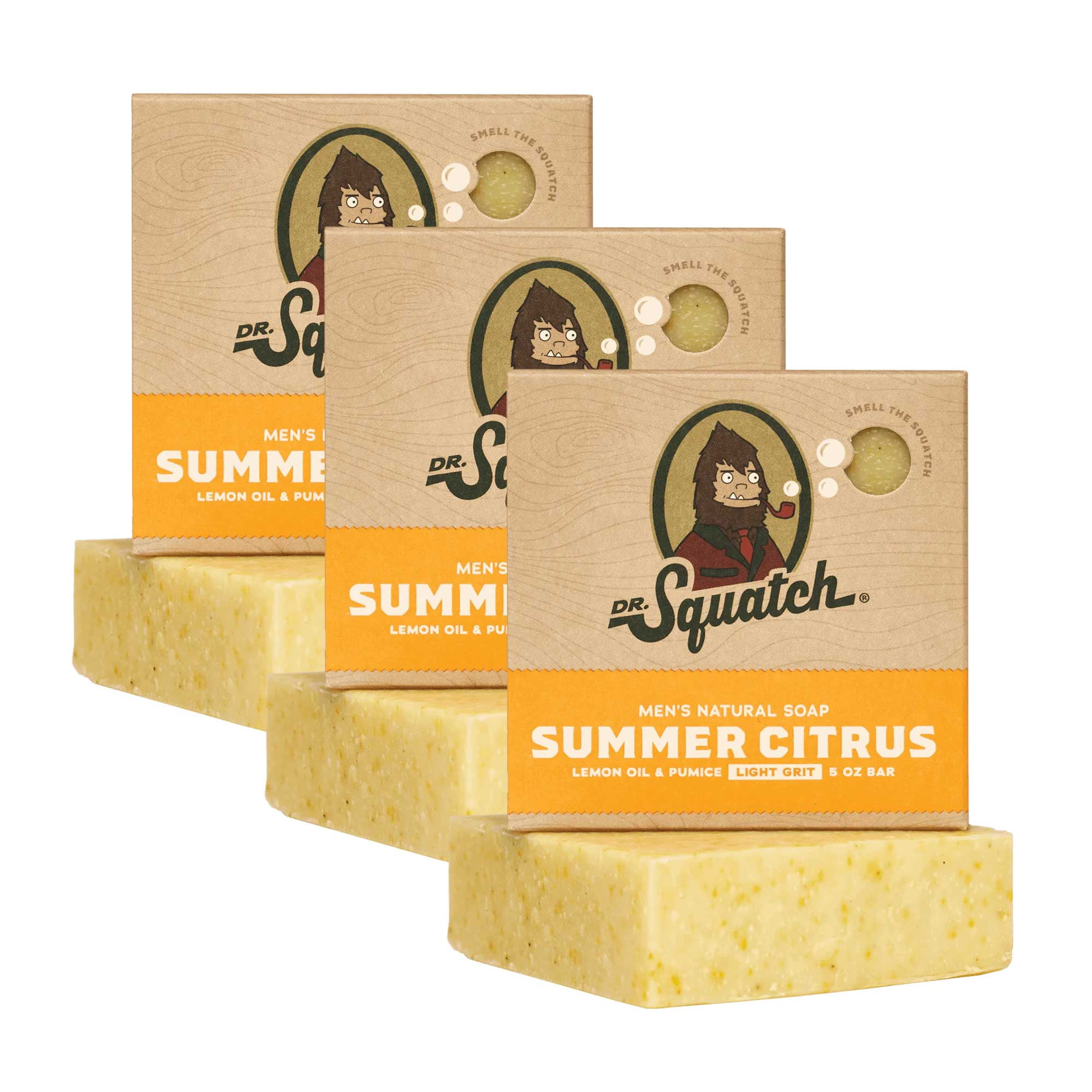 Dr Squatch Mens All Natural Bar Soap Zero Grit 3 Pack Cedar Citrus