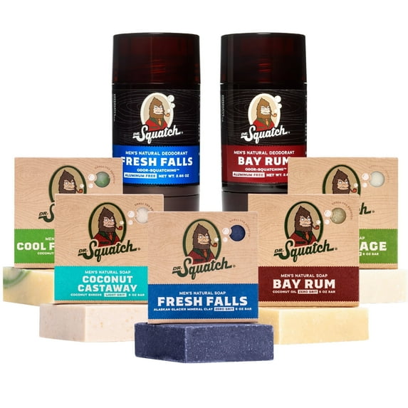 Dr. Squatch Deodorant and Bar Soap Bundle, 5 Fresh Scents, 7 Pieces - Walmart.com