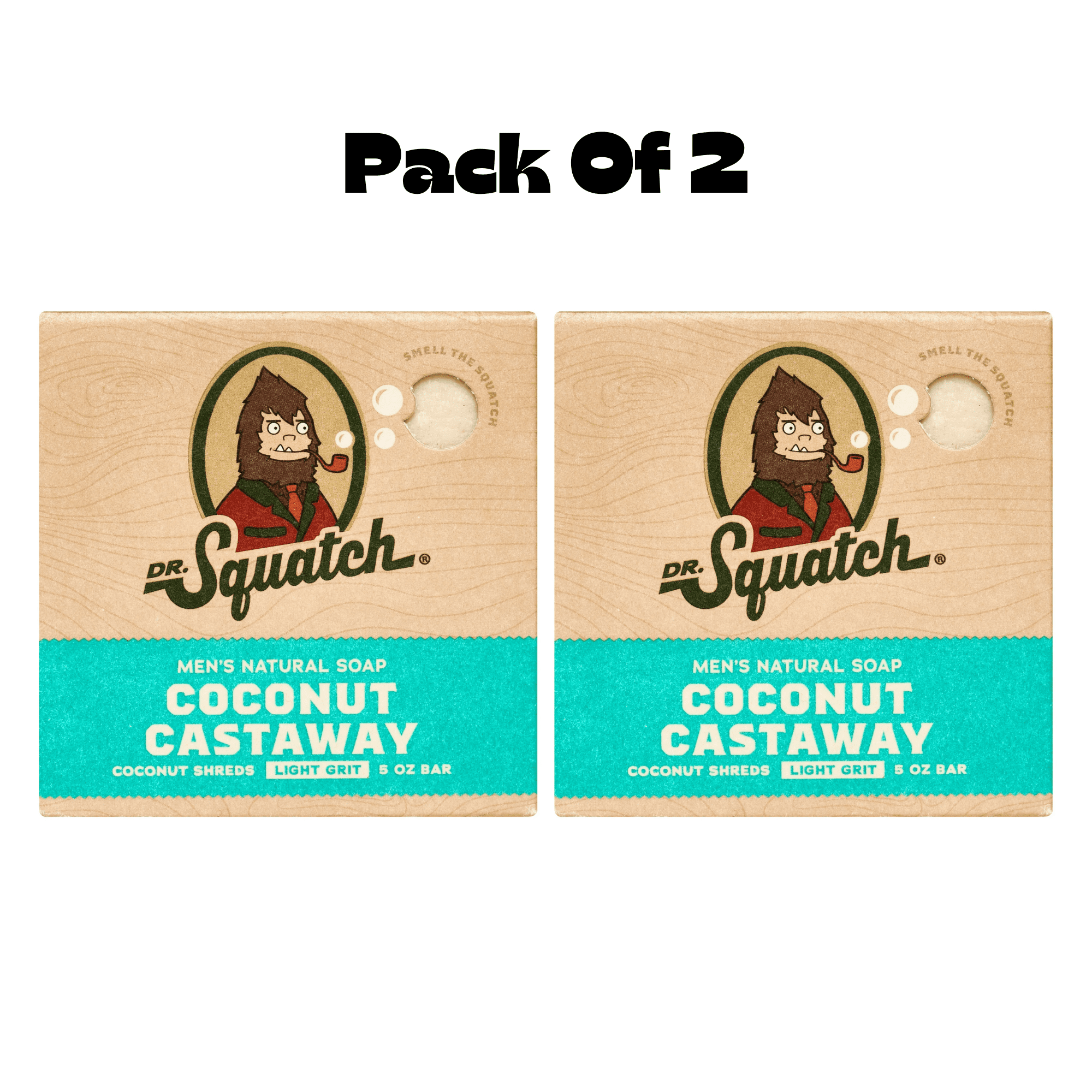 Dr. Squatch Coconut Castaway Natural Bar Soap for Men Light Grit Body ...
