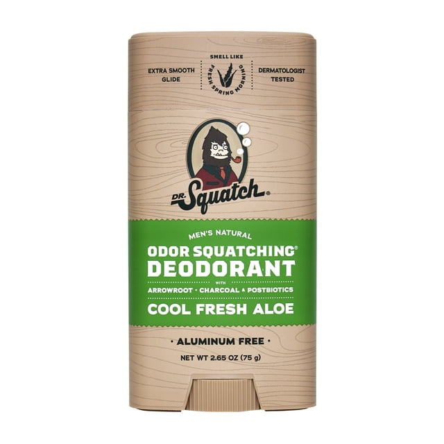 Dr. Squatch Cool Fresh Aloe Natural Deodorant for Men, 2.65 oz ...