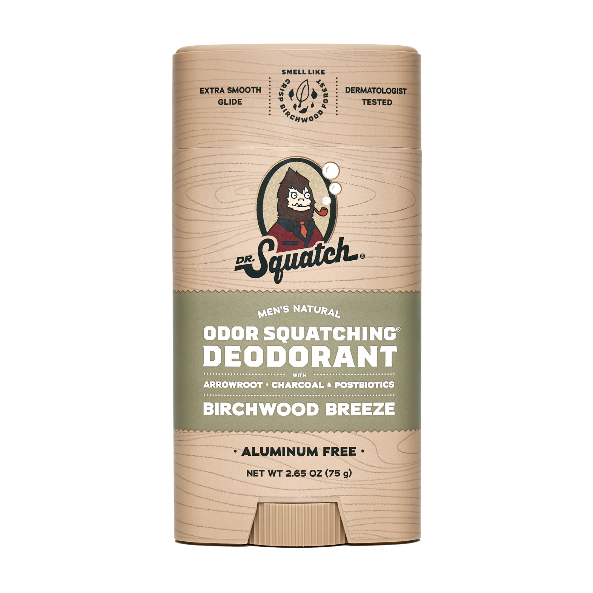 Dr. Squatch Birchwood Breeze Natural Deodorant Aluminum Free Deodorant for Men, 2.65 Oz ...