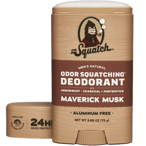 Dr. Squatch Men's Natural Odor Squatching Deodorant Stick Maverick Musk ...