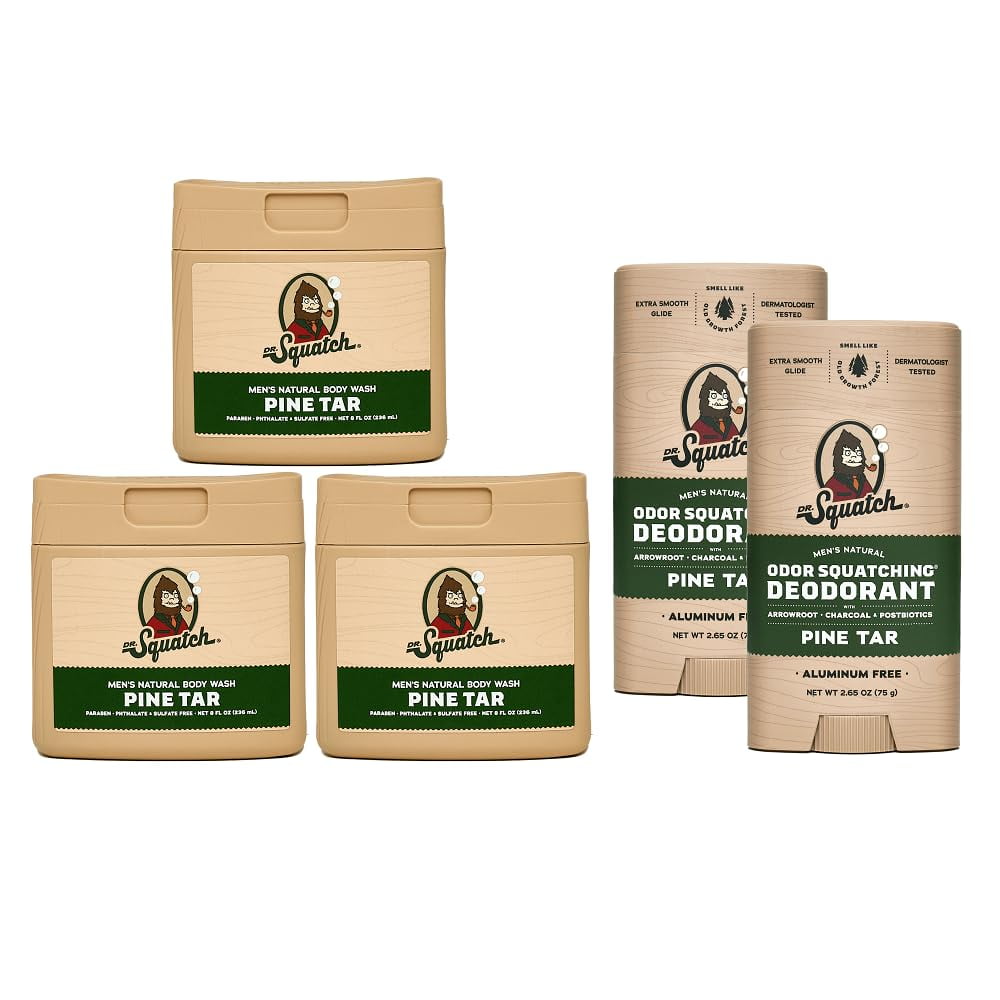 Dr. Squatch NEW Body Wash and Deodorant for Men Gift Set | No Paraben, Phthalate, Sulfate | Odor ...