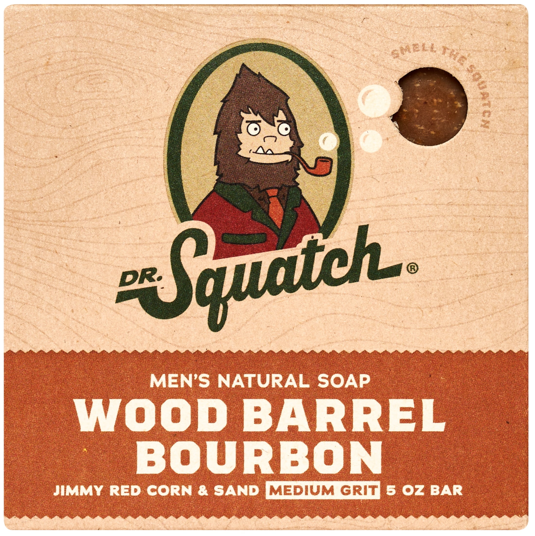 Dr. Squatch Natural Bar Soap, Wood Barrel Bourbon, Exfoliating and Soothing, 5 oz - Walmart.com