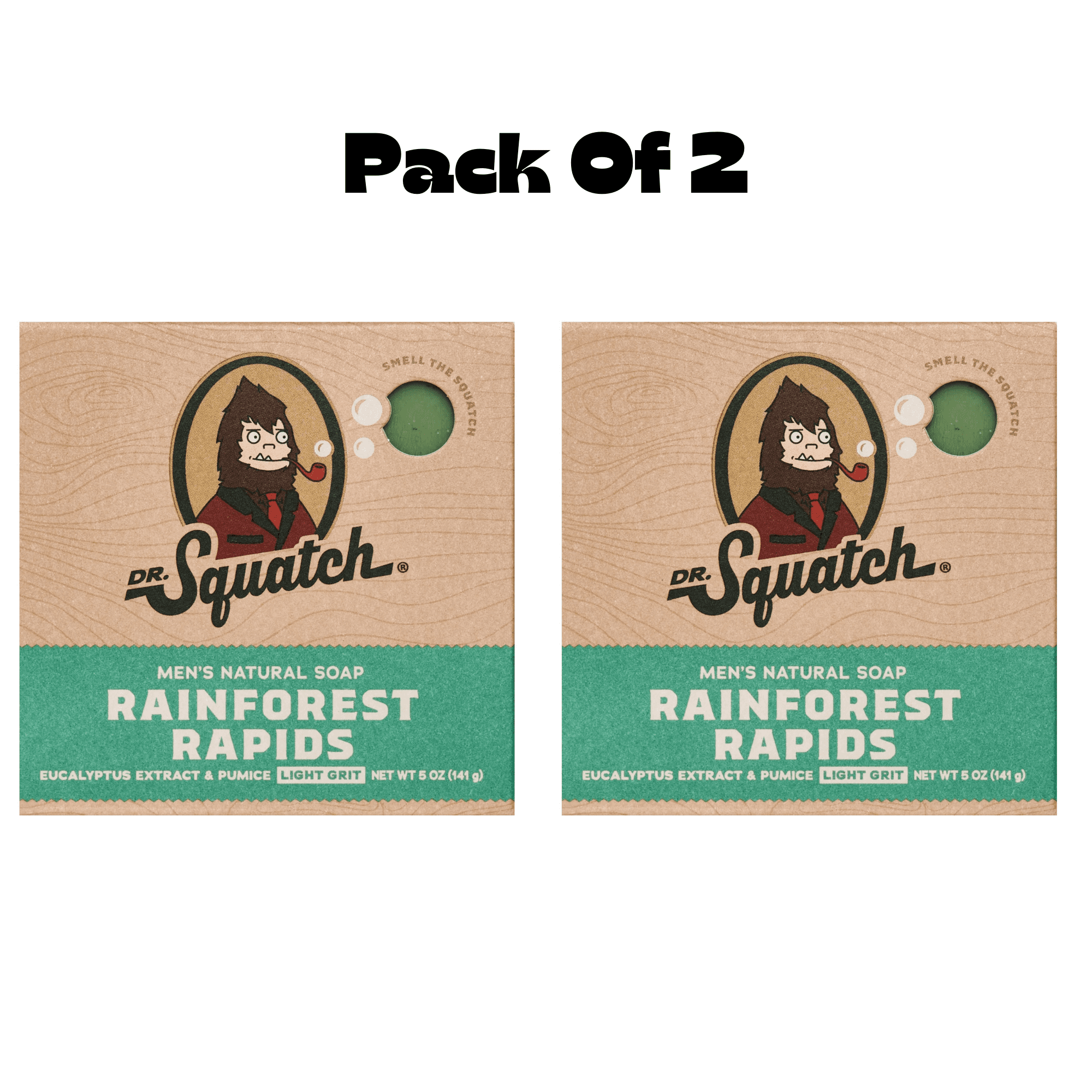 Dr. Squatch Rainforest Rapids Natural Bar Soap for Men Light Grit Body ...