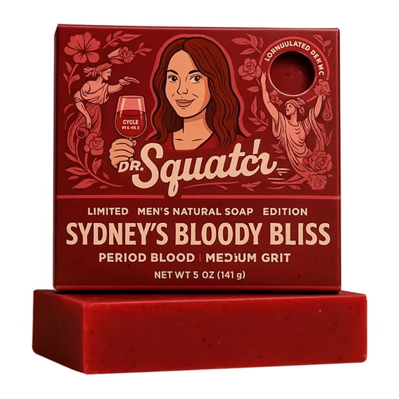 Dr. Squatch Sydney Sweeney Bloody Bliss Bar Soap for Men Natural Pine ...