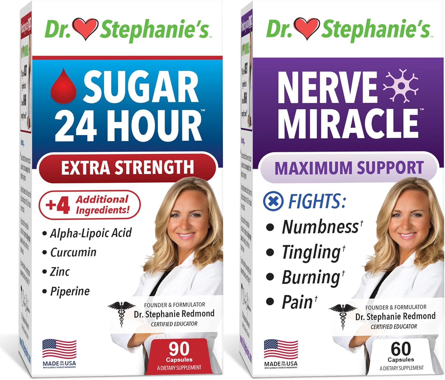 Dr. Stephanie's 24 Hour Extra-Strength Support + Nerve Miracle Bundle ...