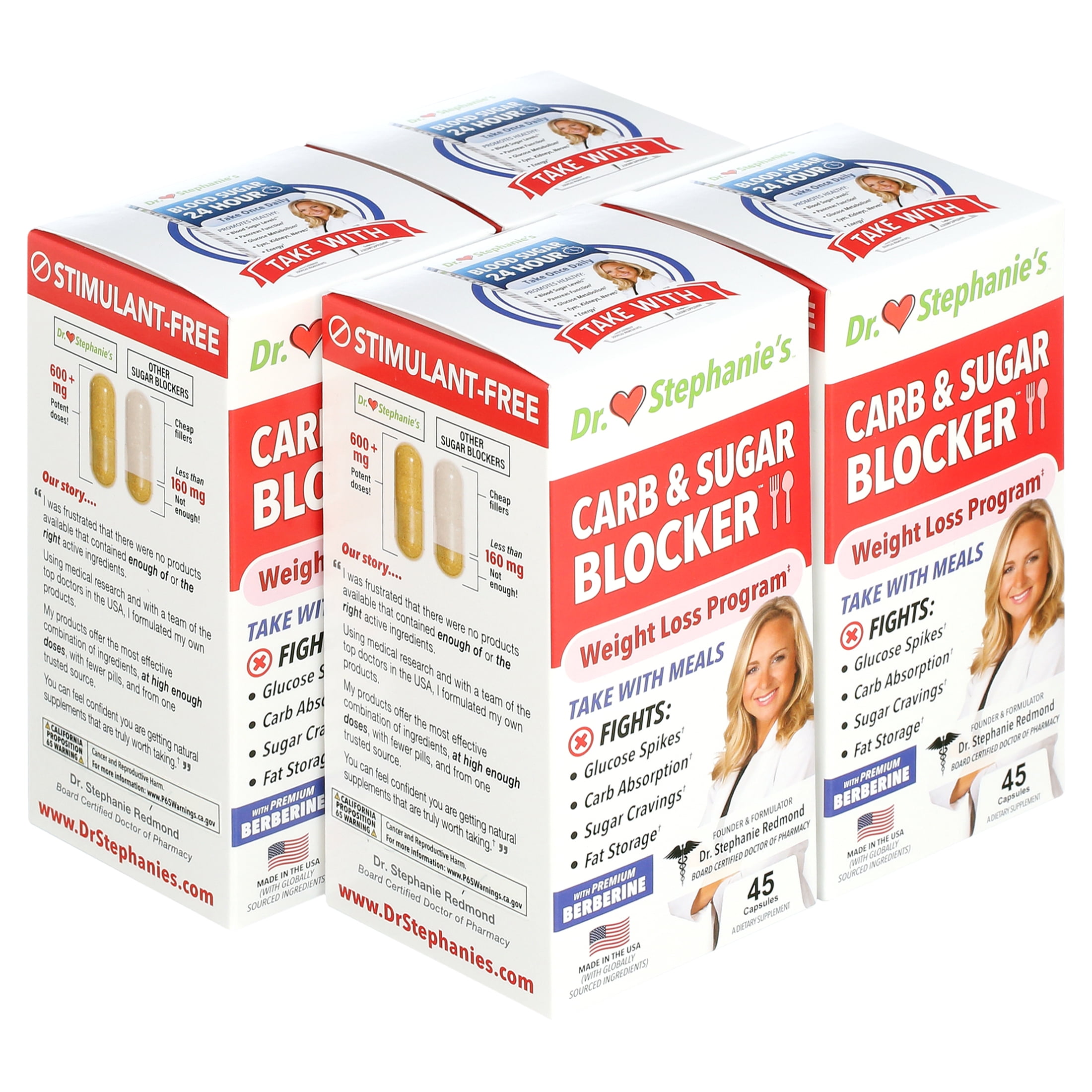 Dr. Stephanie's Carb & Sugar Blocker - 4 Pack, Weight Management ...