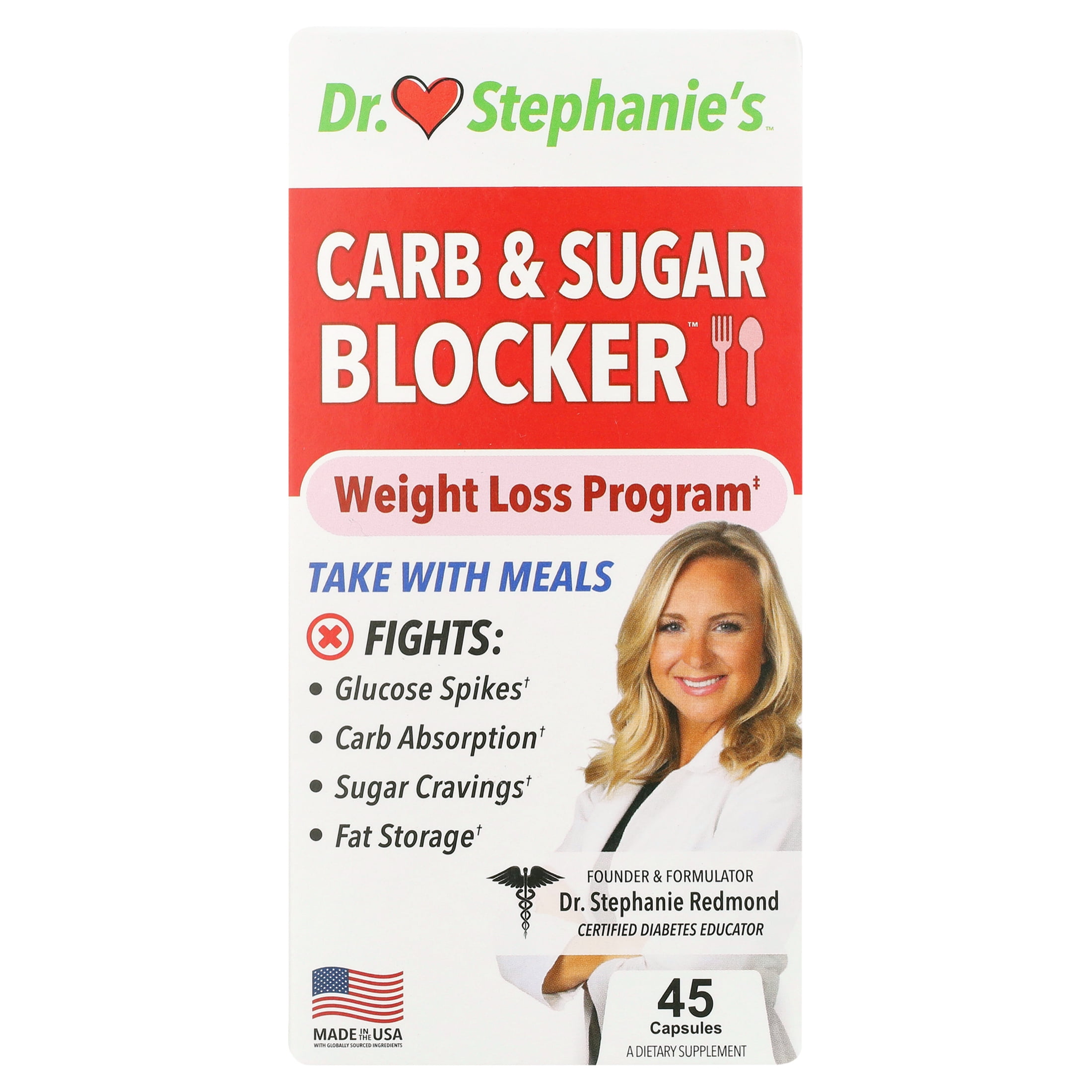 Dr Stephanie's Carb & Sugar Blocker, Weight Management & Blood Sugar Health Supplement ...