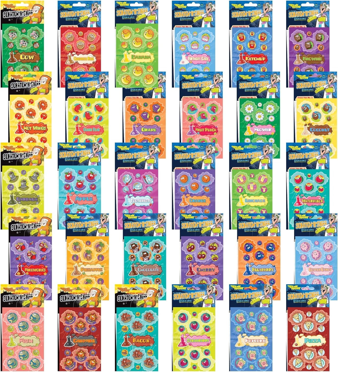 Dr. Stinky's Scratch N Sniff Stickers 30-Pack- Strawberry, Apple ...