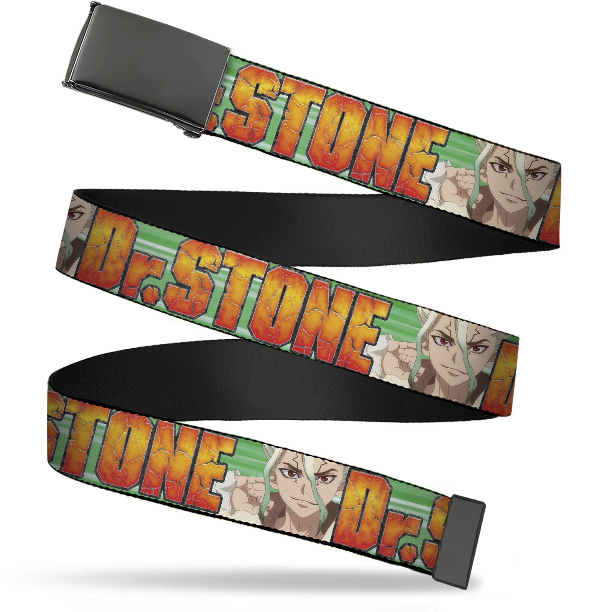 Dr. Stone Belt, Flip Web Belt Dr Stone Title Logo and Suika Face Close ...