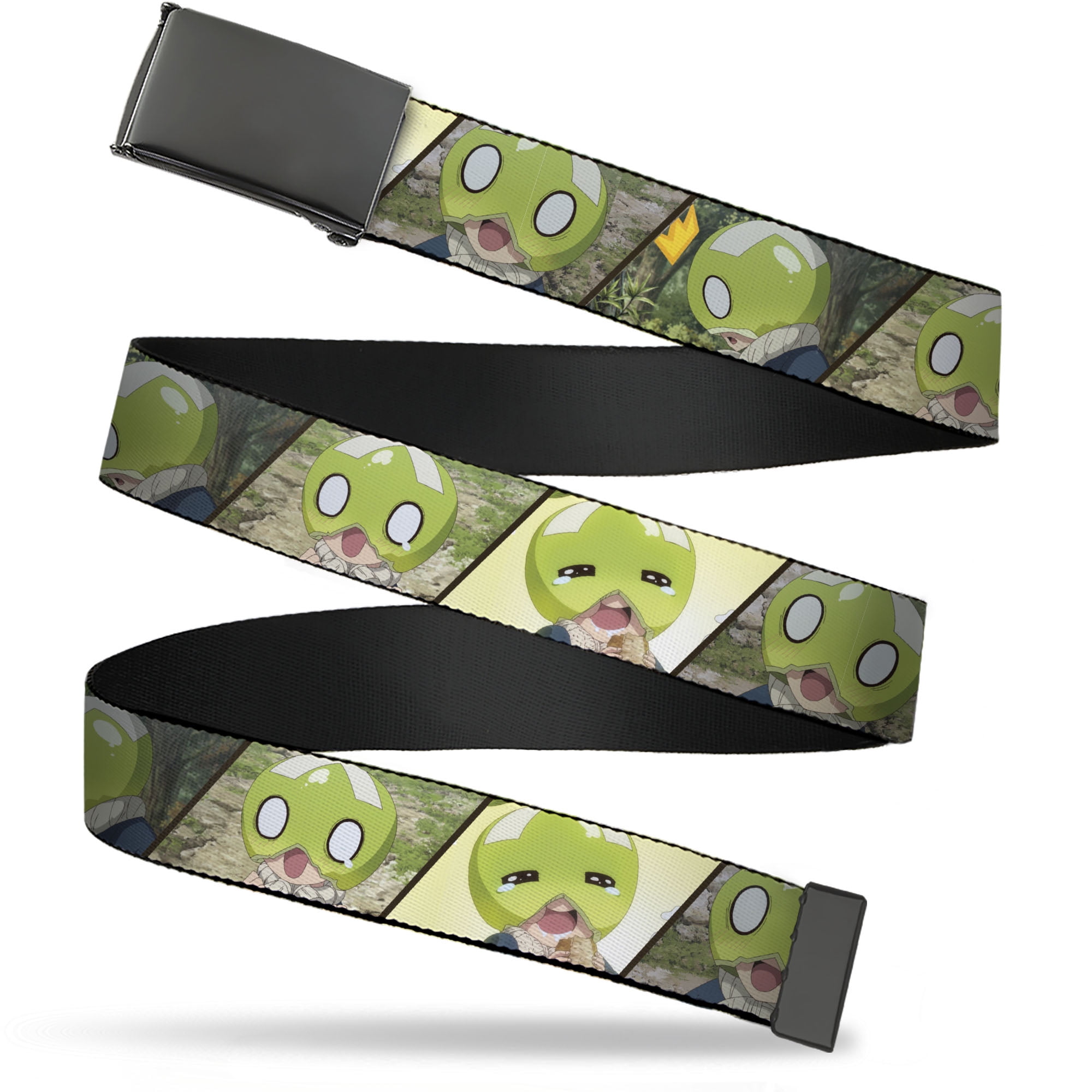 Dr. Stone Belt, Flip Web Belt Dr Stone Title Logo and Suika Pose Blocks ...
