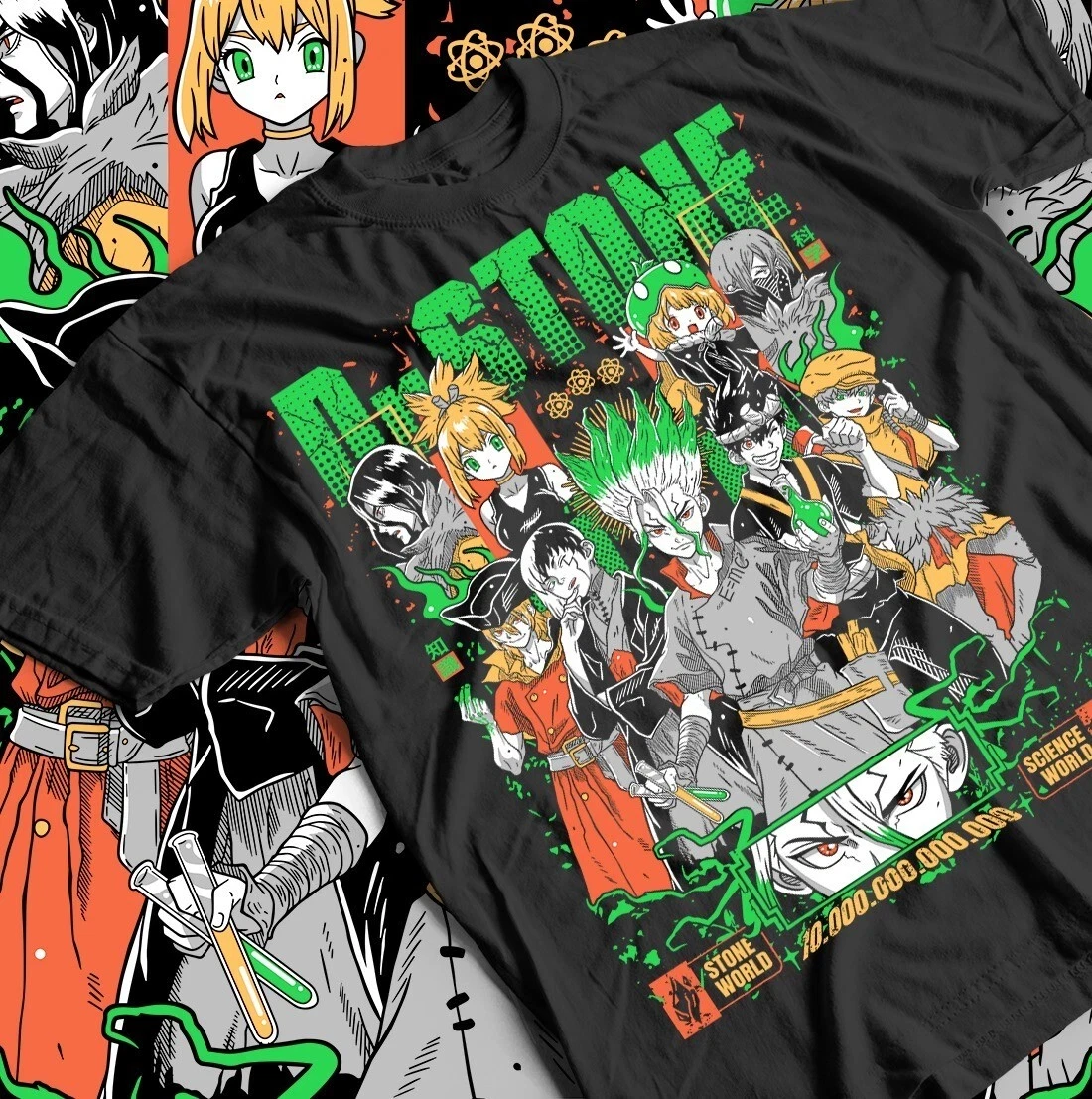 Dr. Stone Senku Ishigami T-shirt Anime Manga T-shirt Taiju Oki Ryusui ...