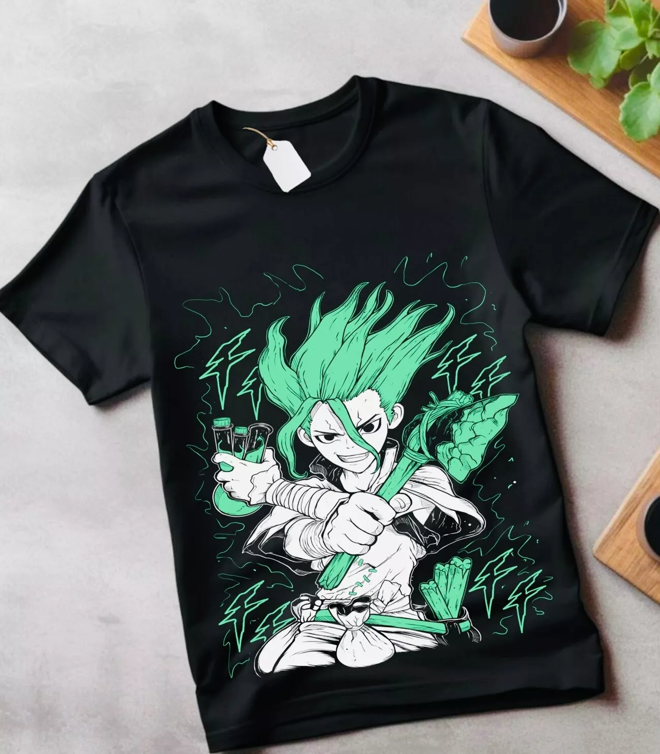 Dr. Stone Senku Ishigami T-shirt Anime Manga T-shirt Taiju Oki Ryusui ...