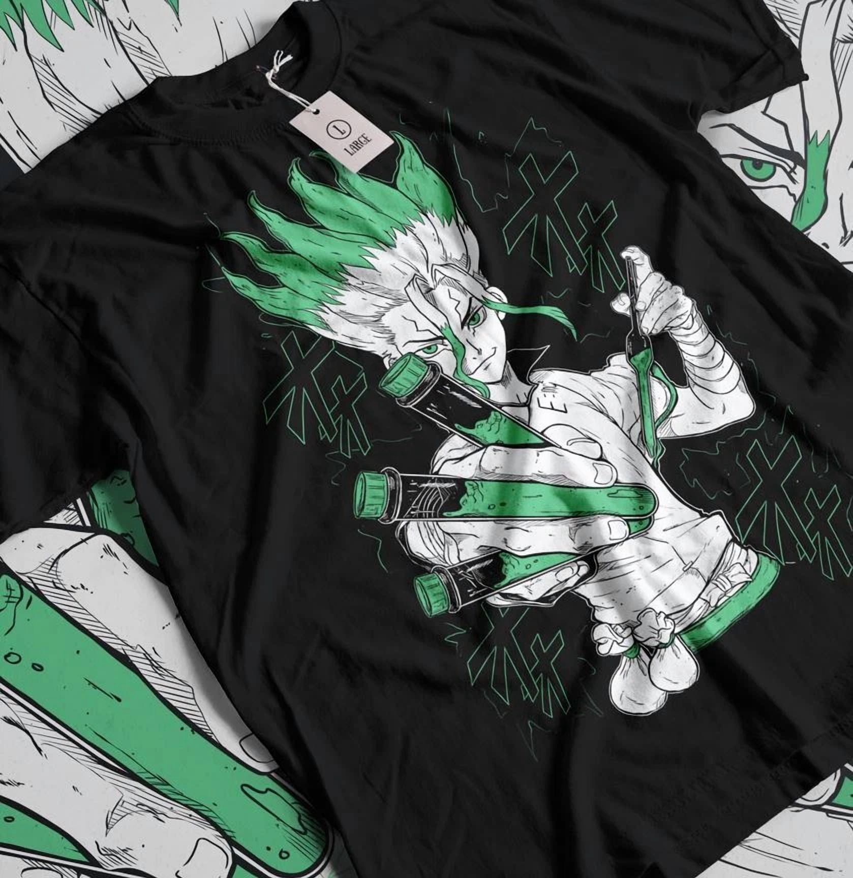 Dr. Stone Suika T-shirt Senku Ishigami Taiju Oki Ryusui Anime Black ...