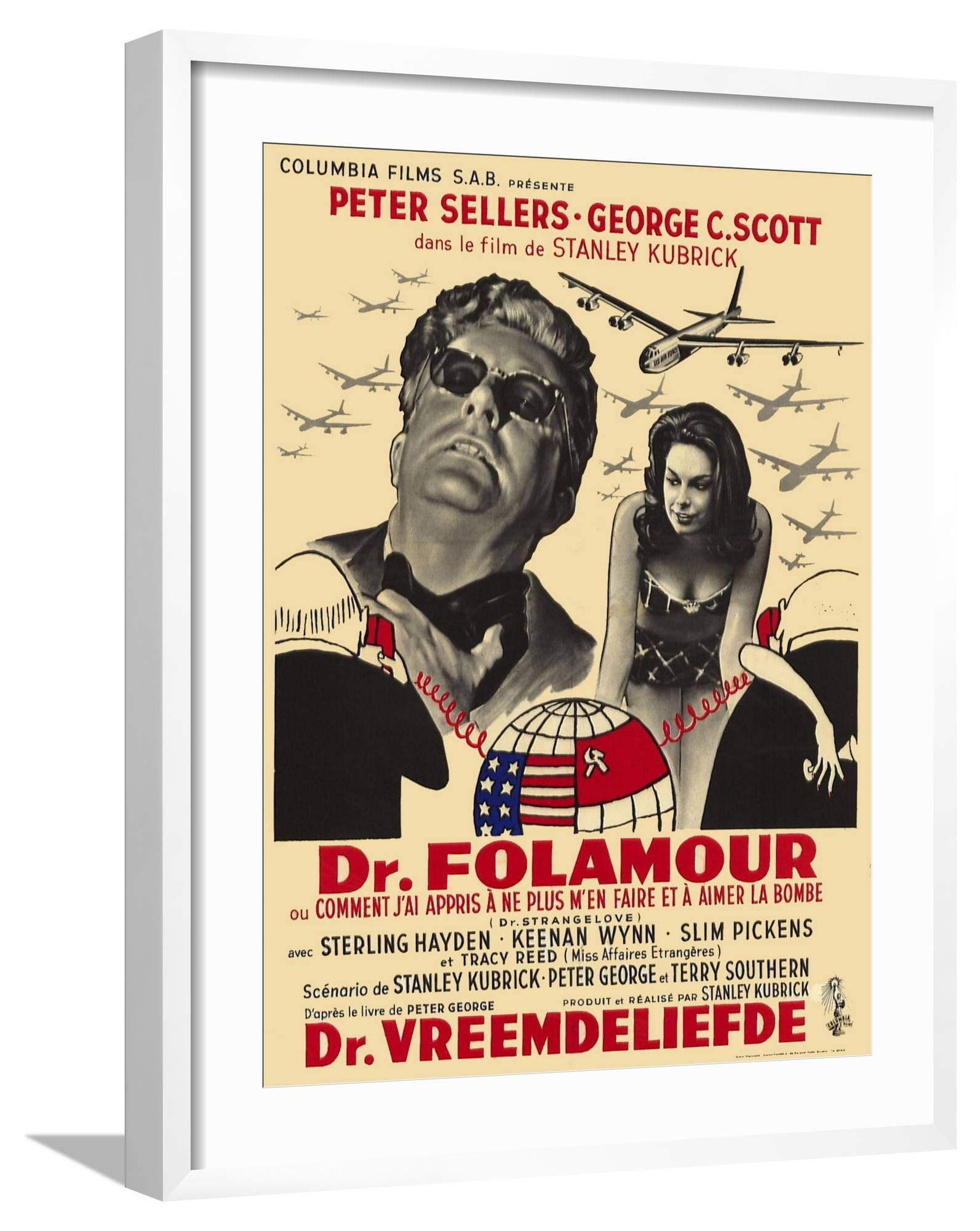 Art.com Dr. Strangelove, Belgian Movie Poster, 1964 Art Print, White ...