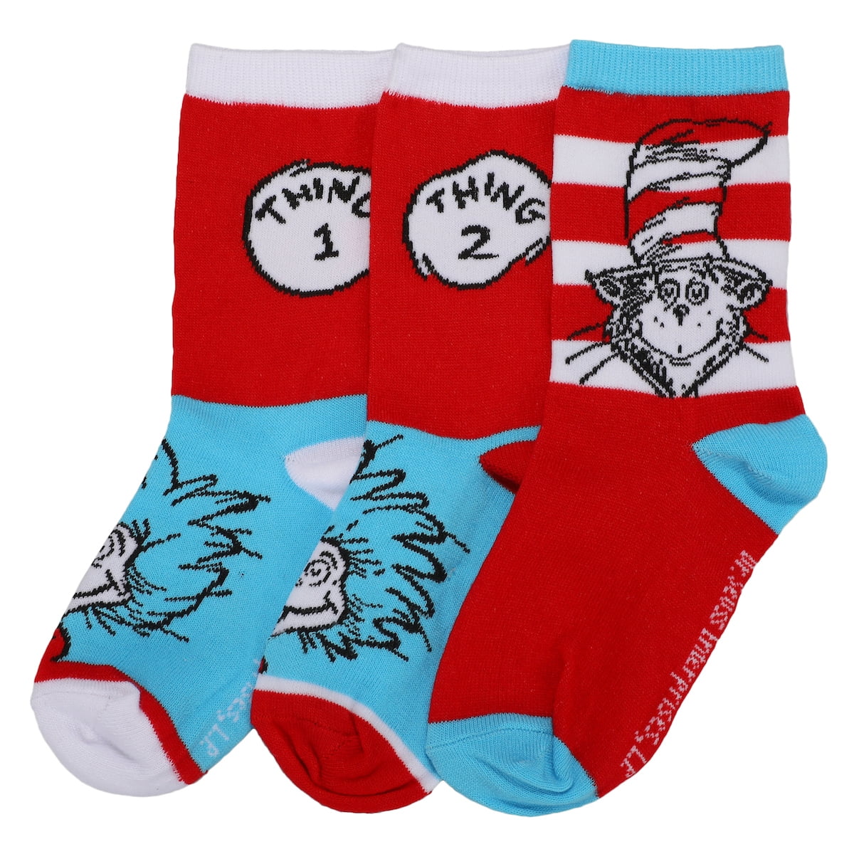 Dr. Seuss' Cat in the Hat Youth 3-Pack Kids Collectible Socks - Walmart.com