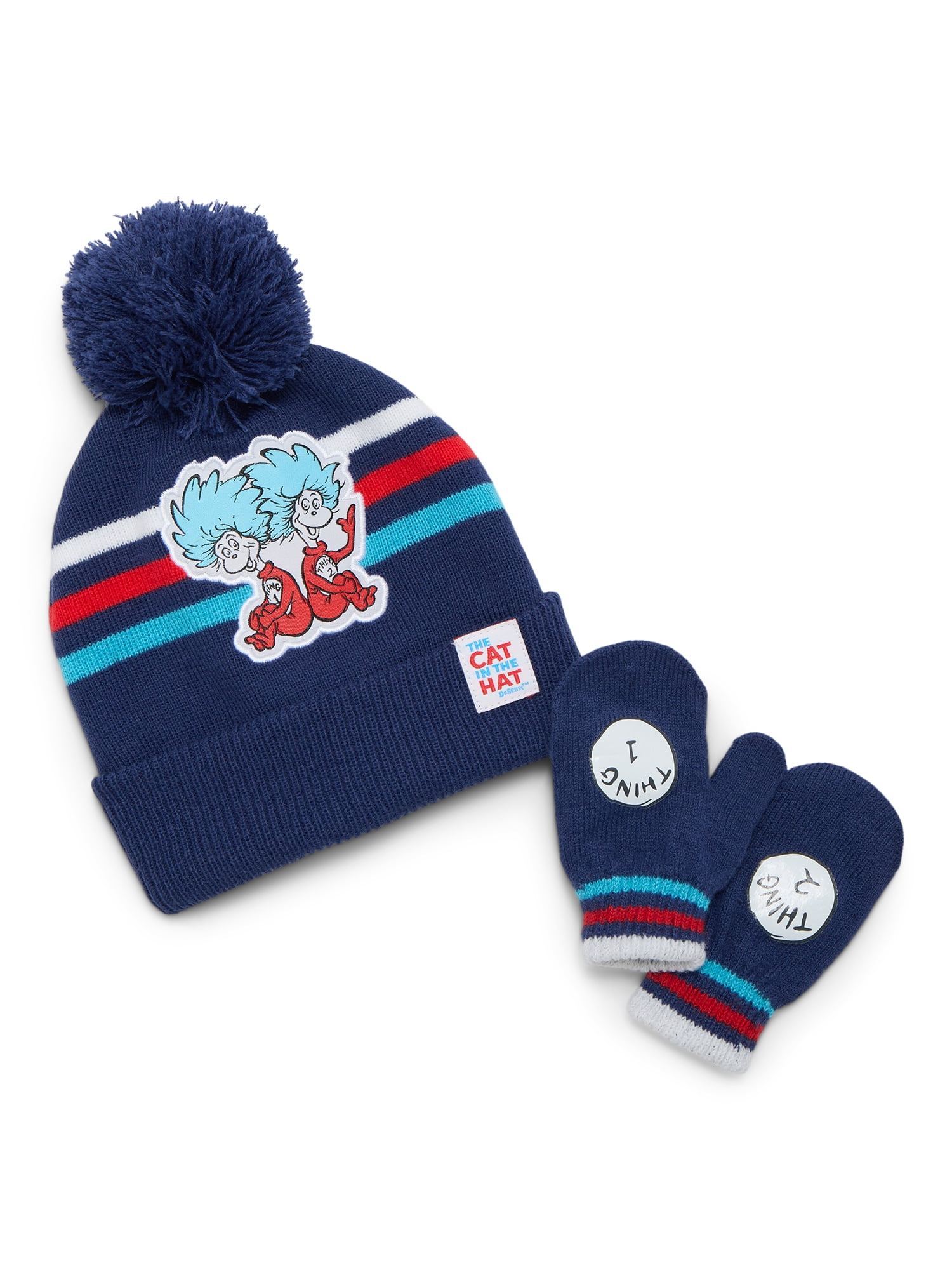 Dr. Suess Thing 1 and Thing 2 Toddler Beanie and Gloves Set, 3-Piece ...