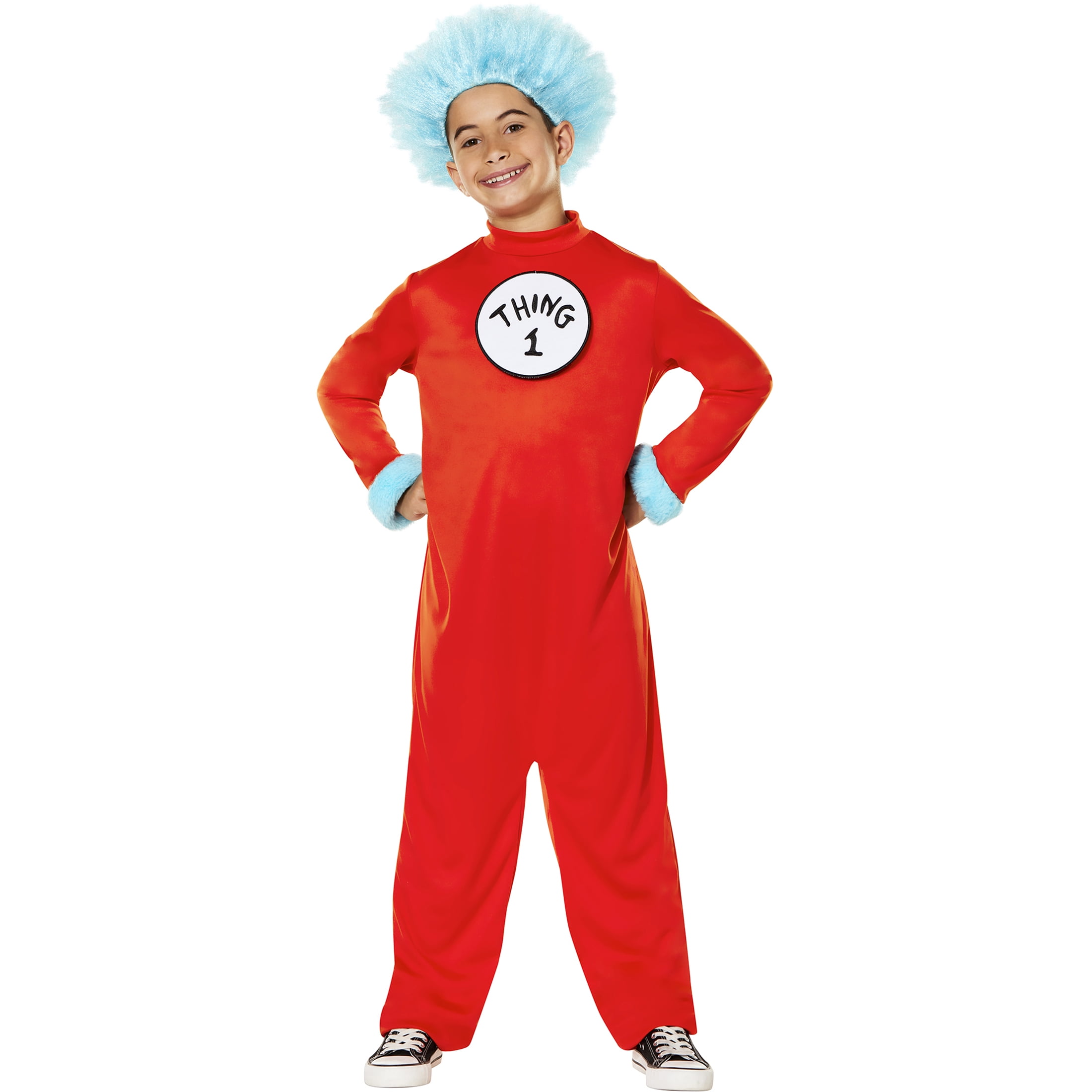 Dr. Suess Thing 1 & Thing 2 Jumpsuit Halloween Costume for Children ...