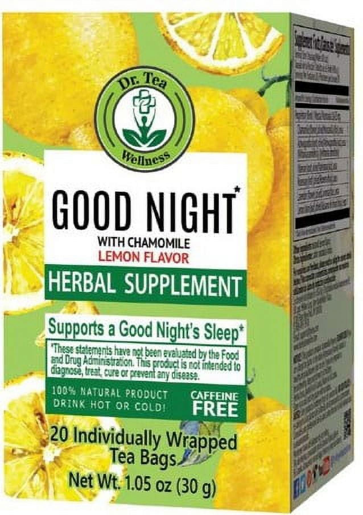 Dr. TEA Perfect Herbal Nighttime Chamomile Tea - Lemon Flavor -20 Bags ...